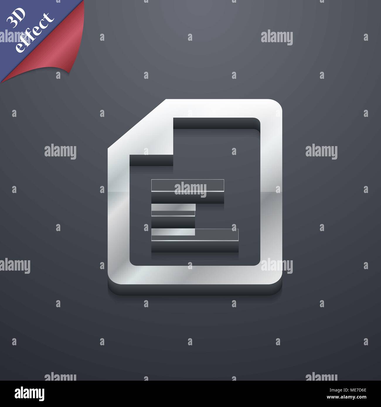 Text file icon symbol. 3D style. Trendy, modern design with space for ...
