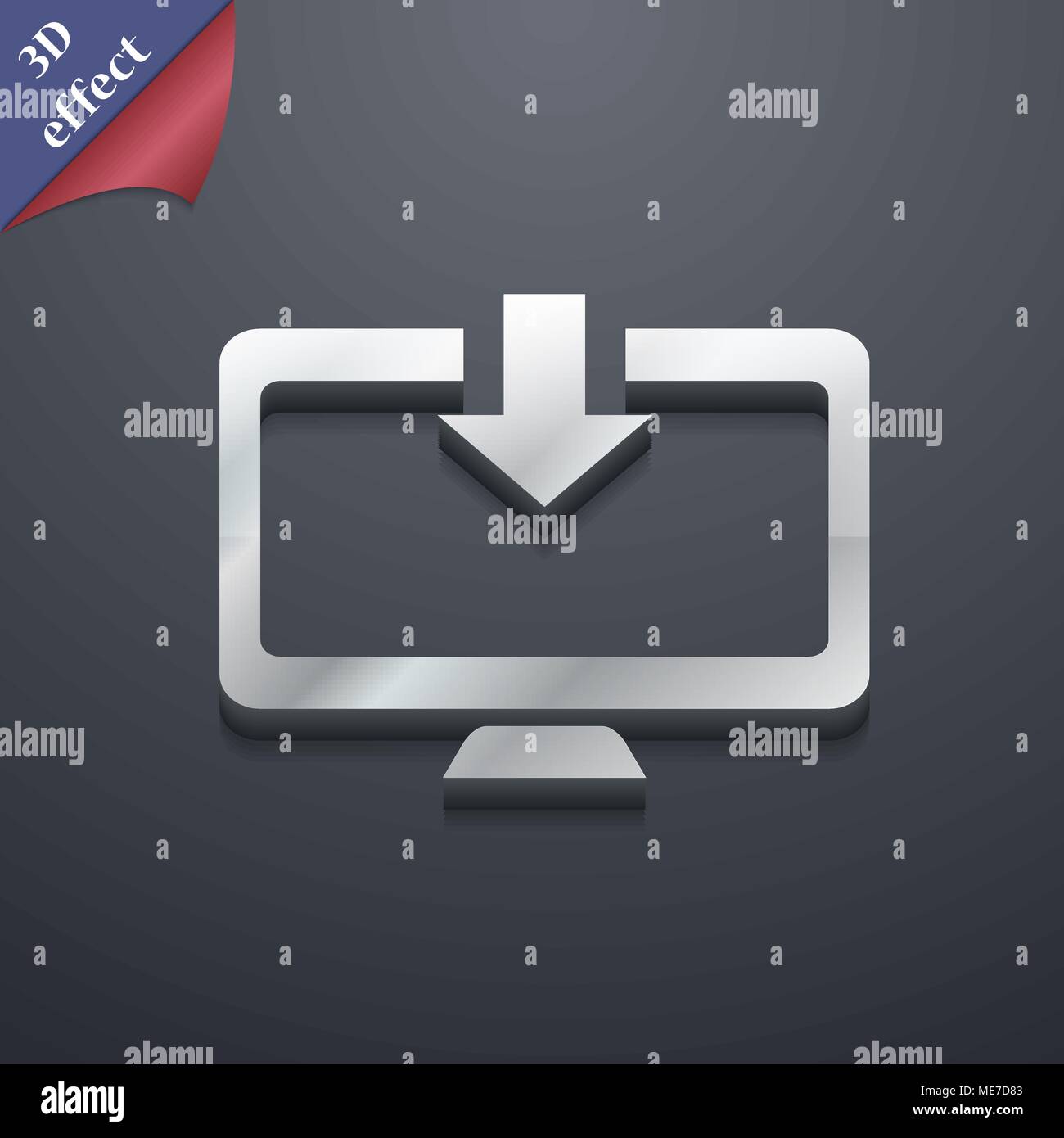 Download, Load, Backup icon symbol. 3D style. Trendy, modern design ...