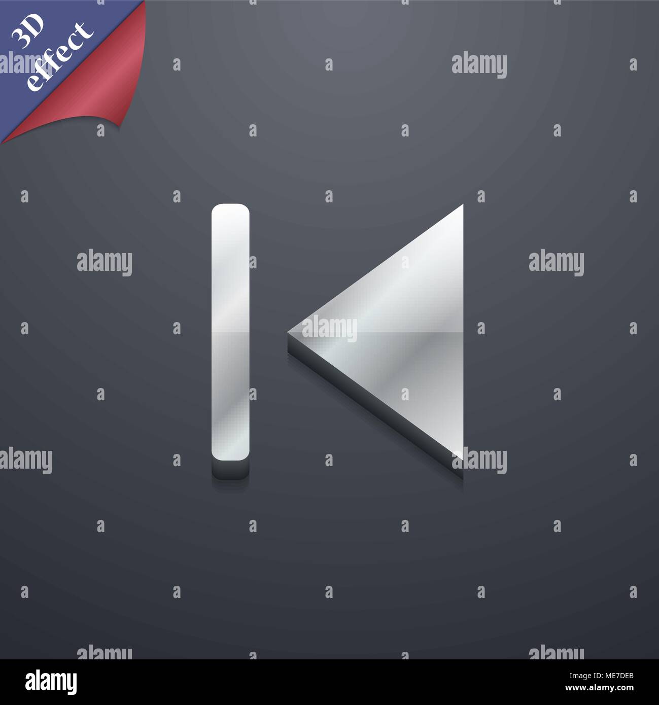 fast backward icon symbol. 3D style. Trendy, modern design with space ...