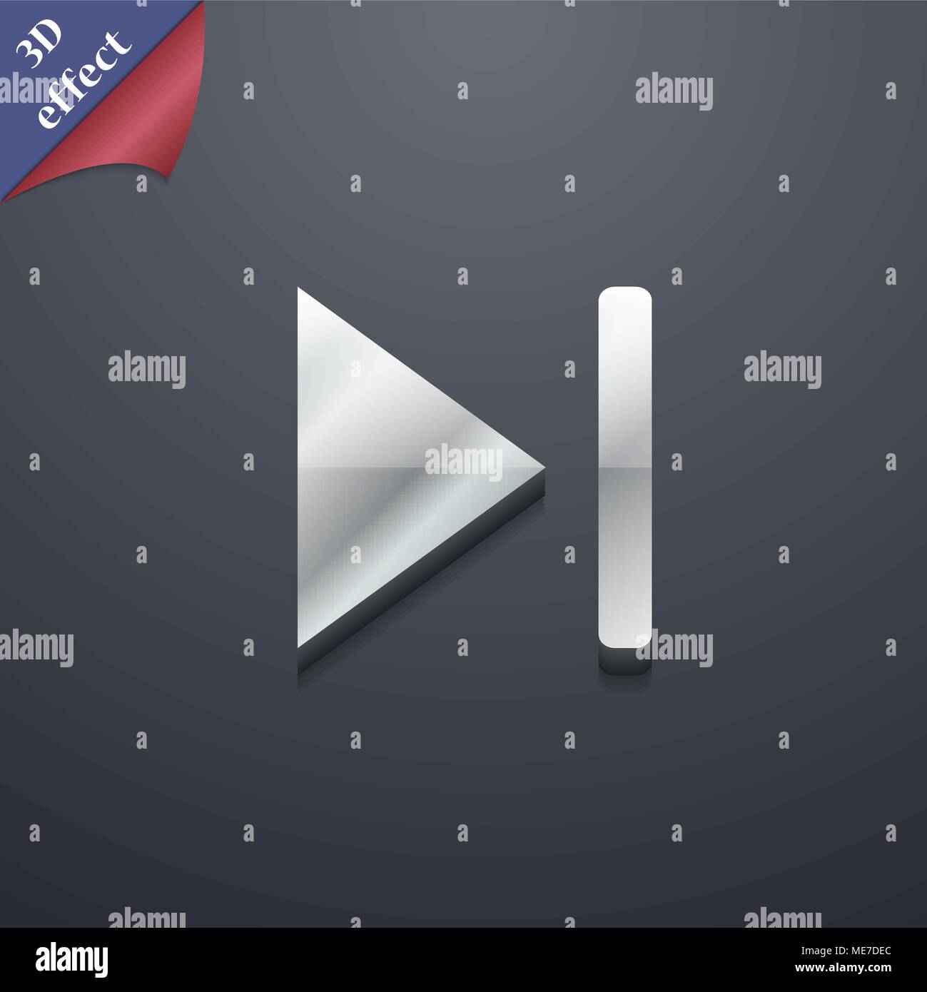 next track icon symbol. 3D style. Trendy, modern design with space for ...