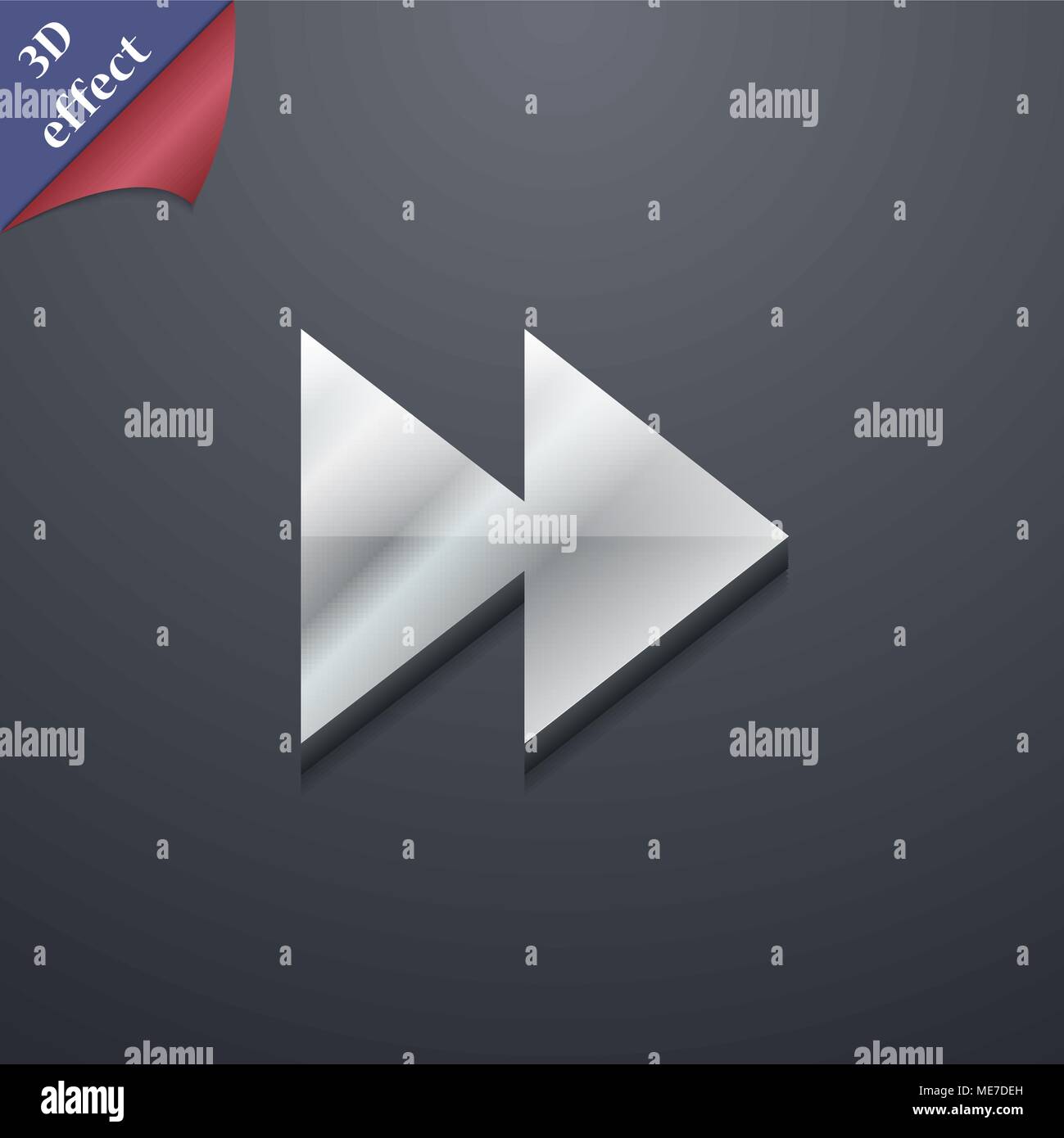 rewind icon symbol. 3D style. Trendy, modern design with space for your ...