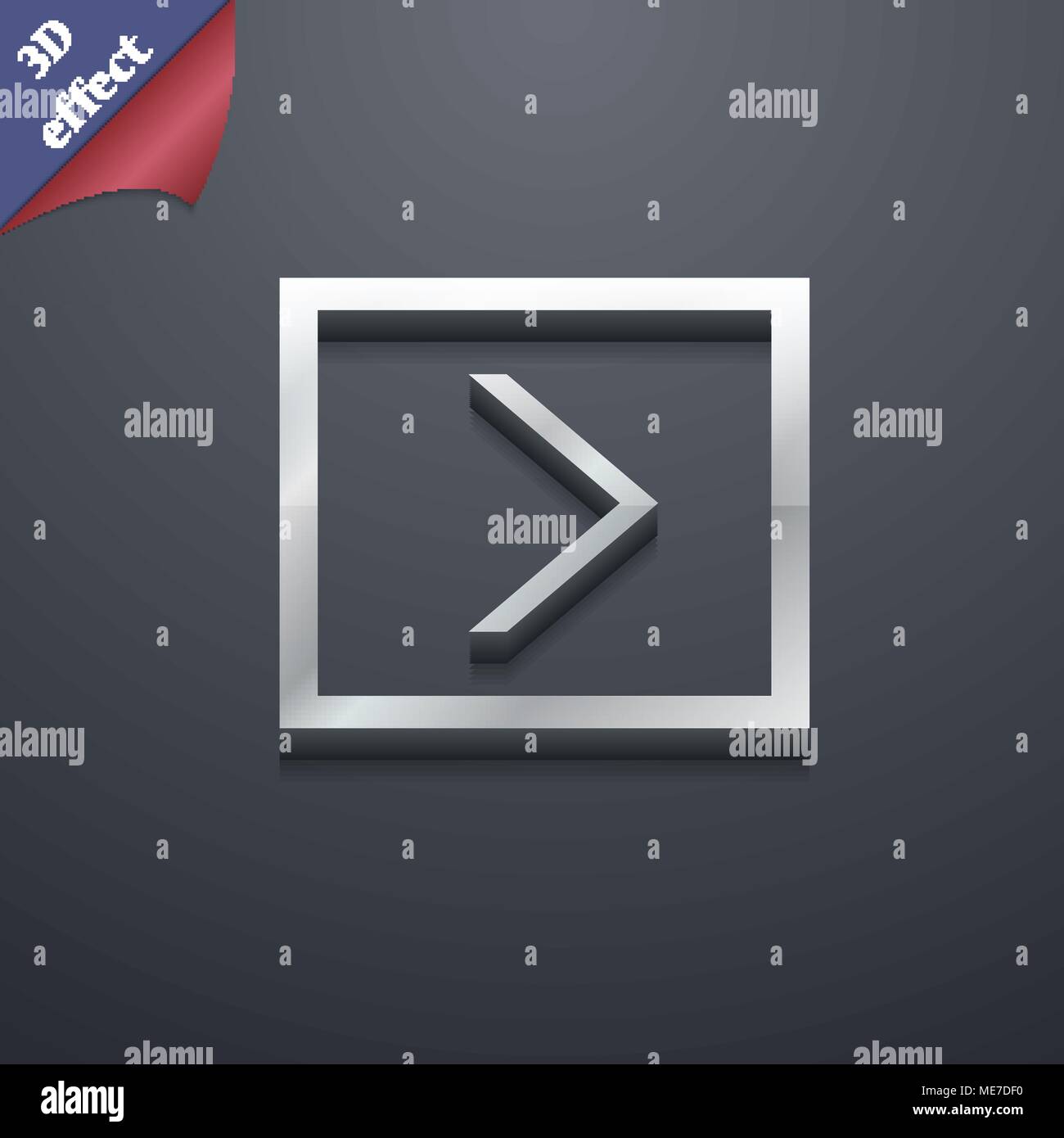 Arrow right, Next icon symbol. 3D style. Trendy, modern design with ...