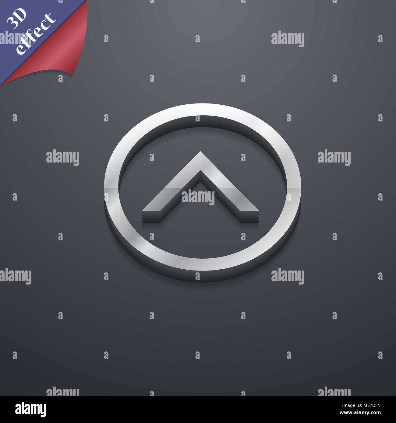 Direction arrow up icon symbol. 3D style. Trendy, modern design with ...