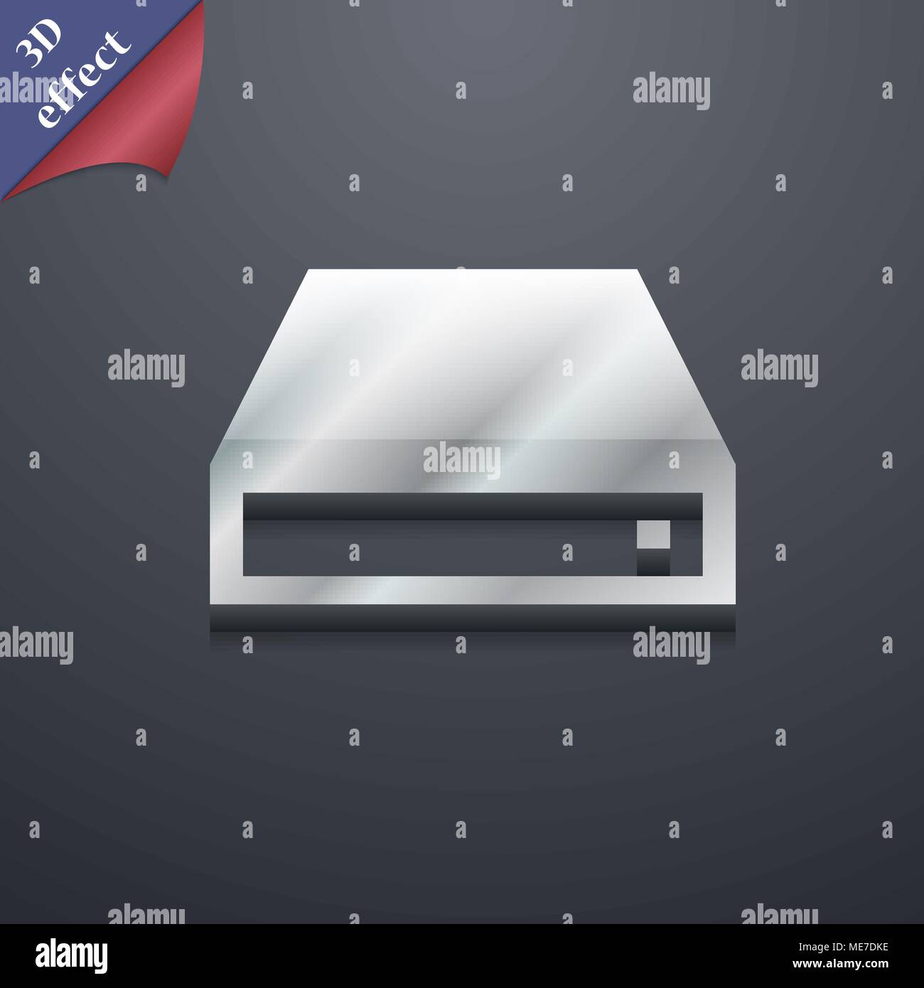CD-ROM icon symbol. 3D style. Trendy, modern design with space for your ...
