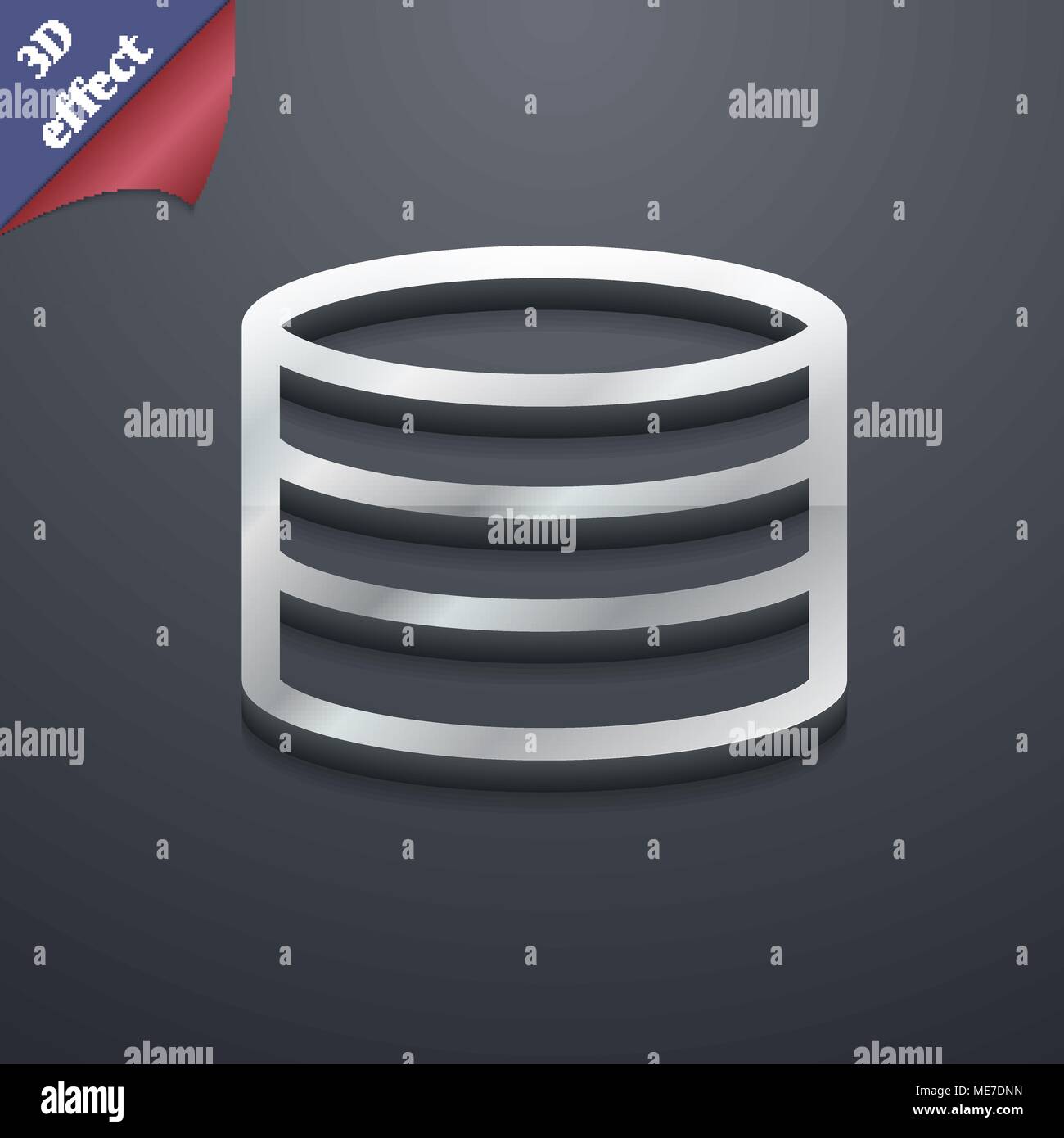 Hard disk and database icon symbol. 3D style. Trendy, modern design ...