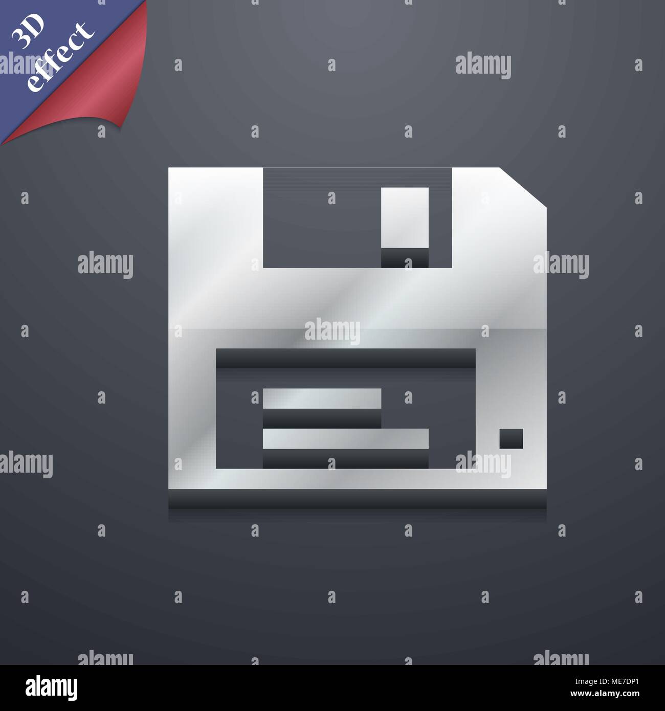 floppy icon symbol. 3D style. Trendy, modern design with space for your ...