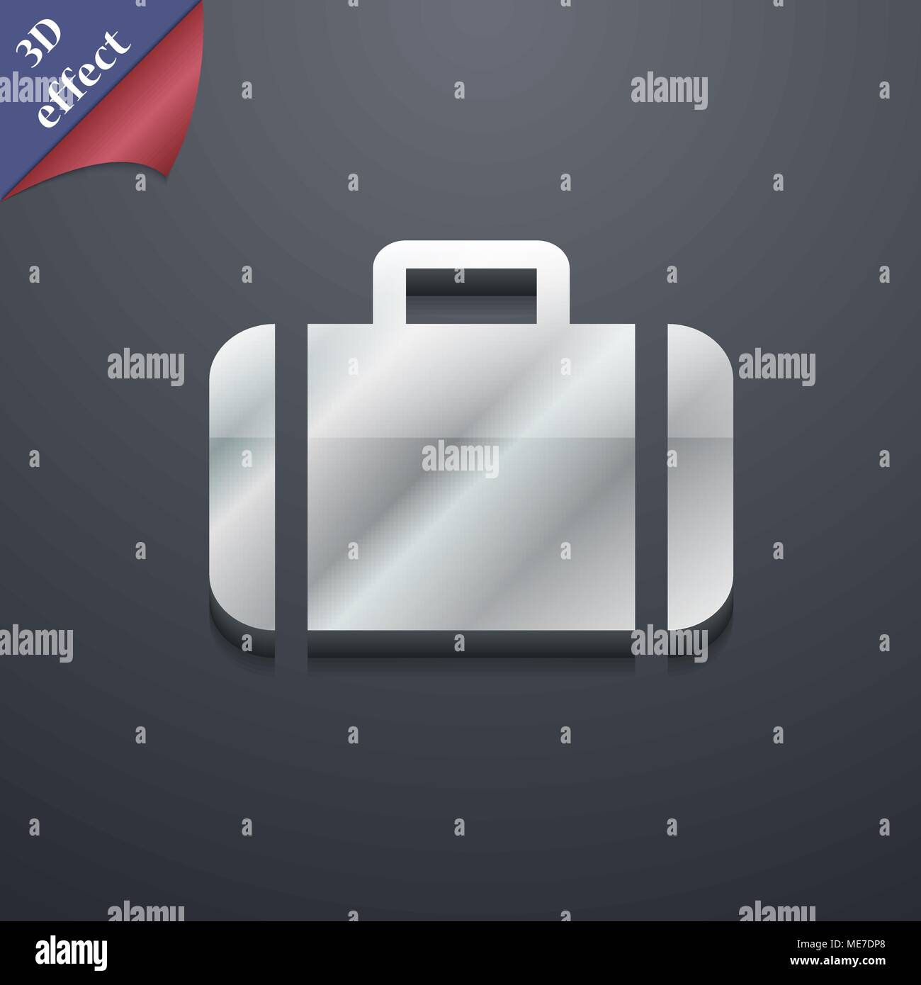 Suitcase icon symbol. 3D style. Trendy, modern design with space for ...