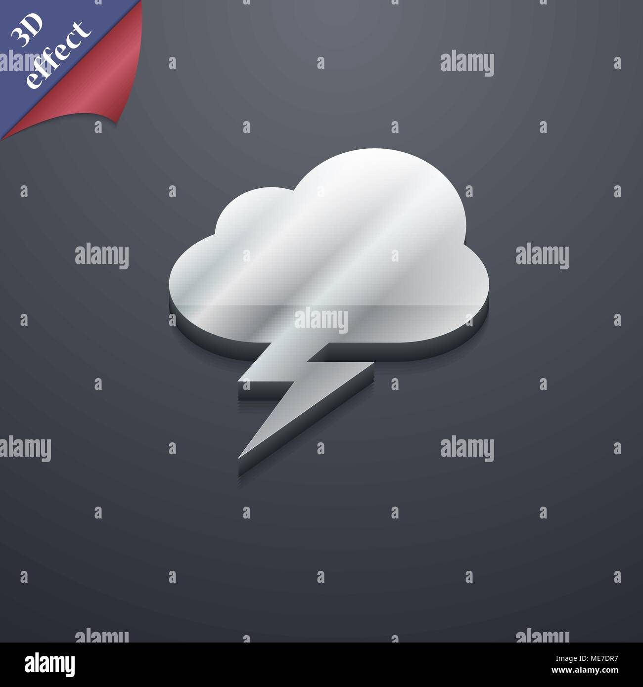 storm icon symbol. 3D style. Trendy, modern design with space for your ...