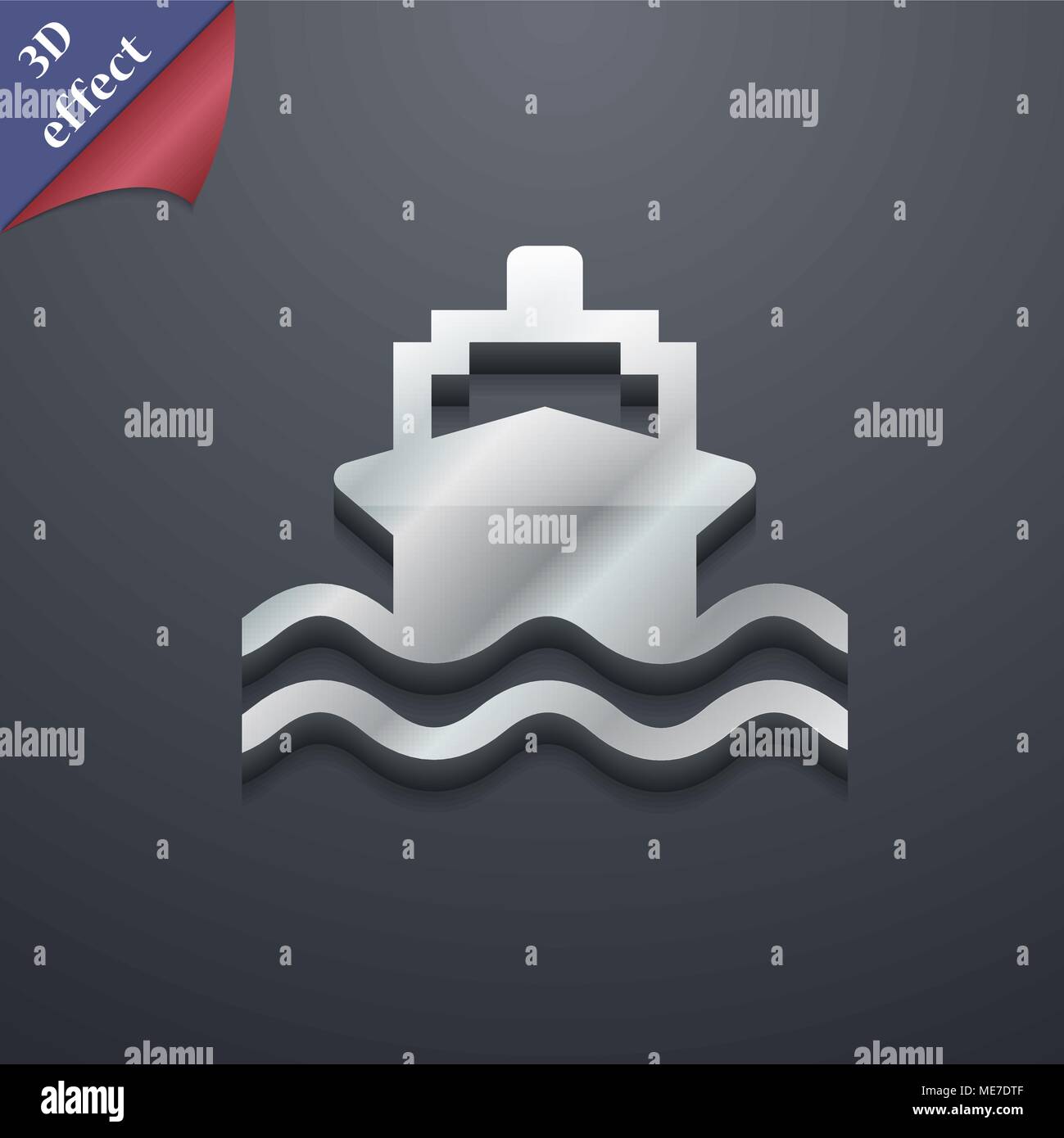 ship icon symbol. 3D style. Trendy, modern design with space for your ...