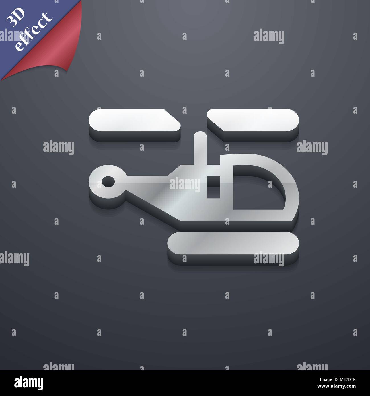 Helicopter icon symbol. 3D style. Trendy, modern design with space for ...