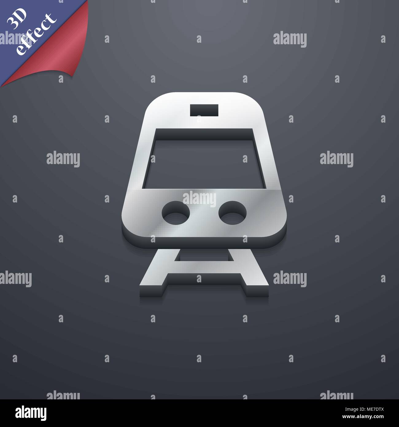 Train icon symbol. 3D style. Trendy, modern design with space for your ...