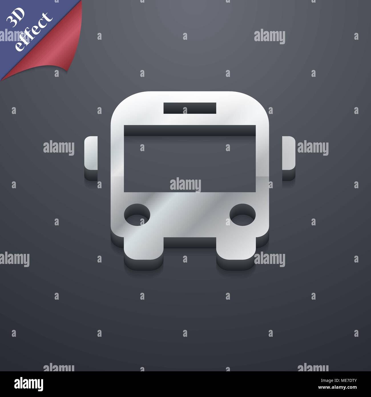 Bus icon symbol. 3D style. Trendy, modern design with space for your ...