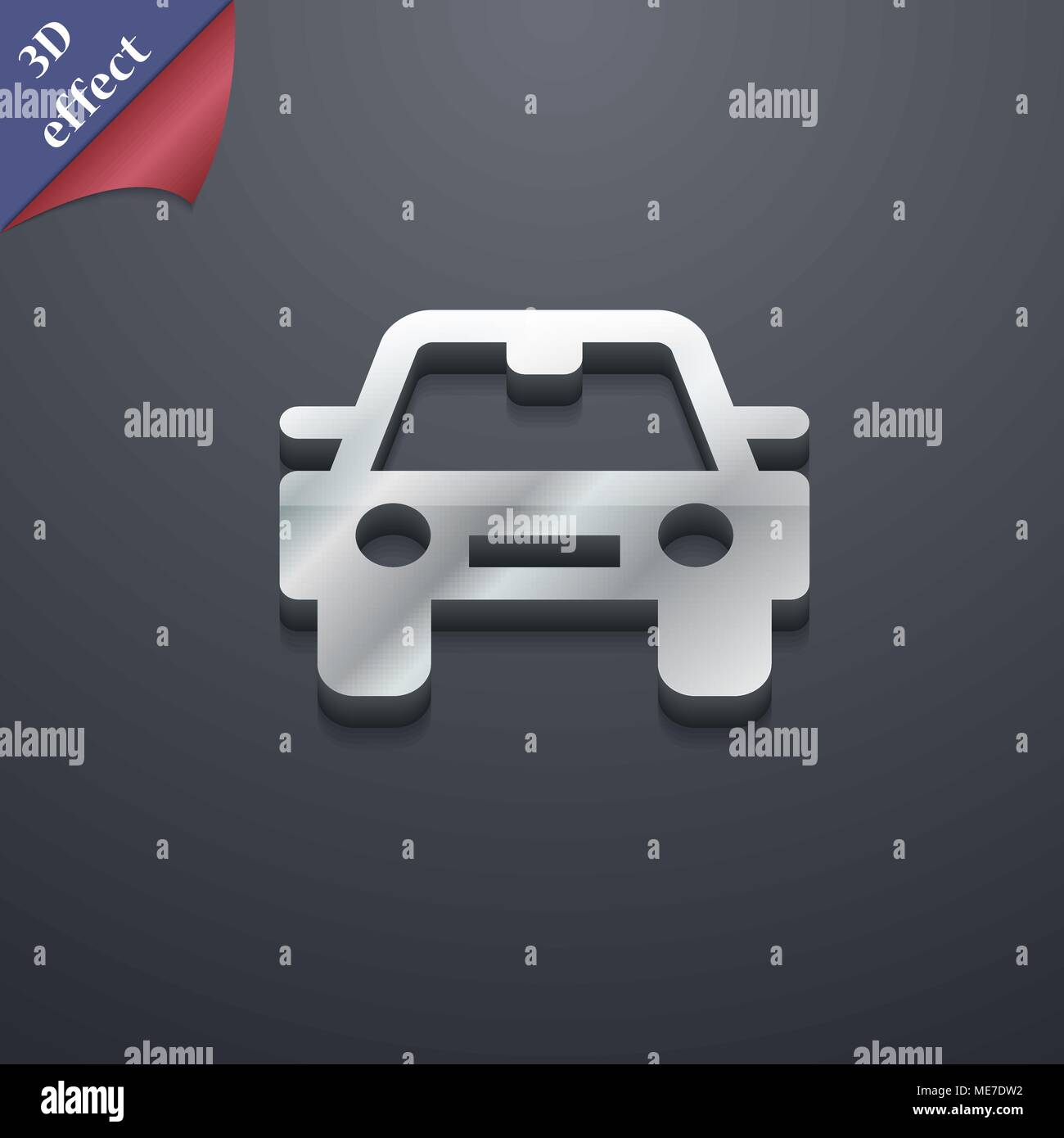 Auto icon symbol. 3D style. Trendy, modern design with space for your ...