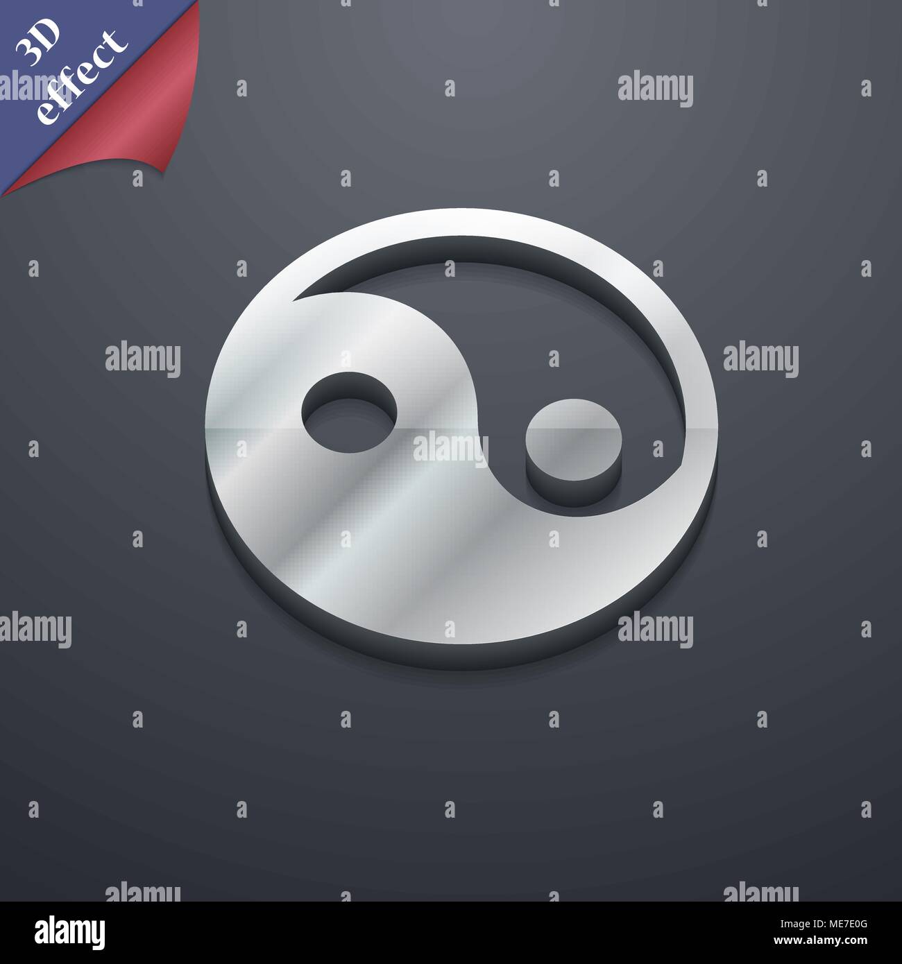 Ying yang icon symbol. 3D style. Trendy, modern design with space for ...