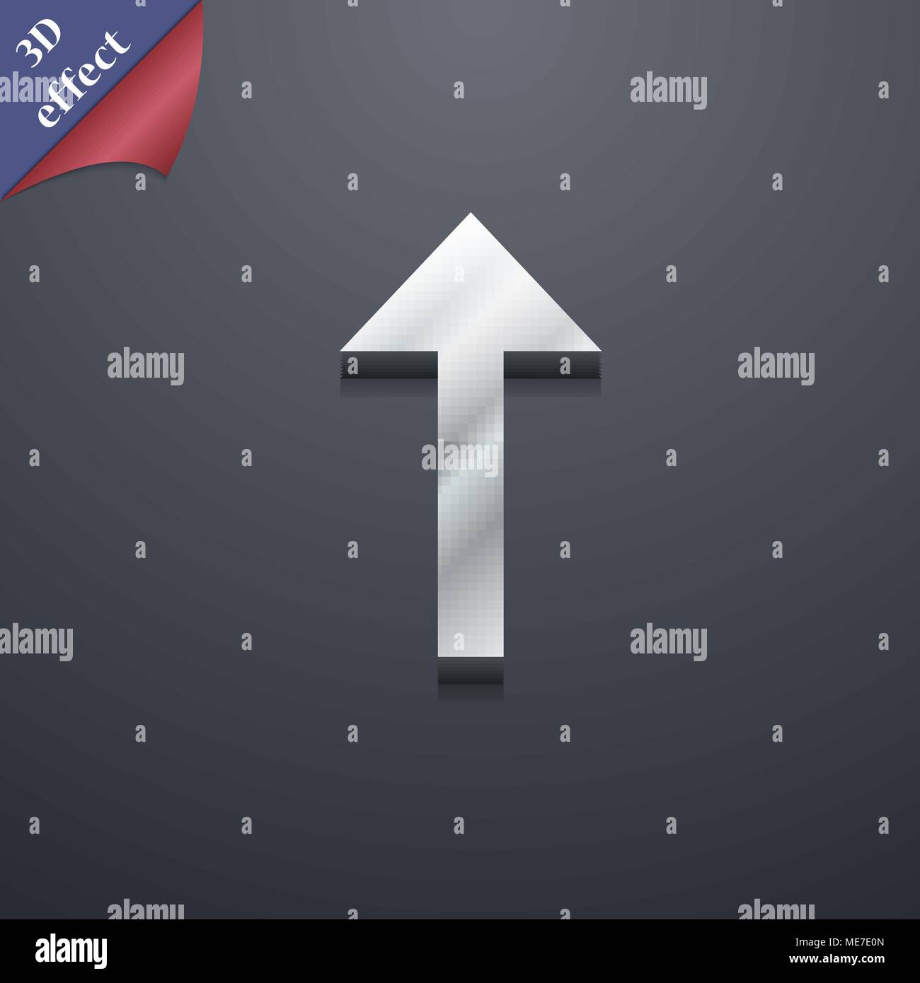 Direction arrow up icon symbol. 3D style. Trendy, modern design with ...