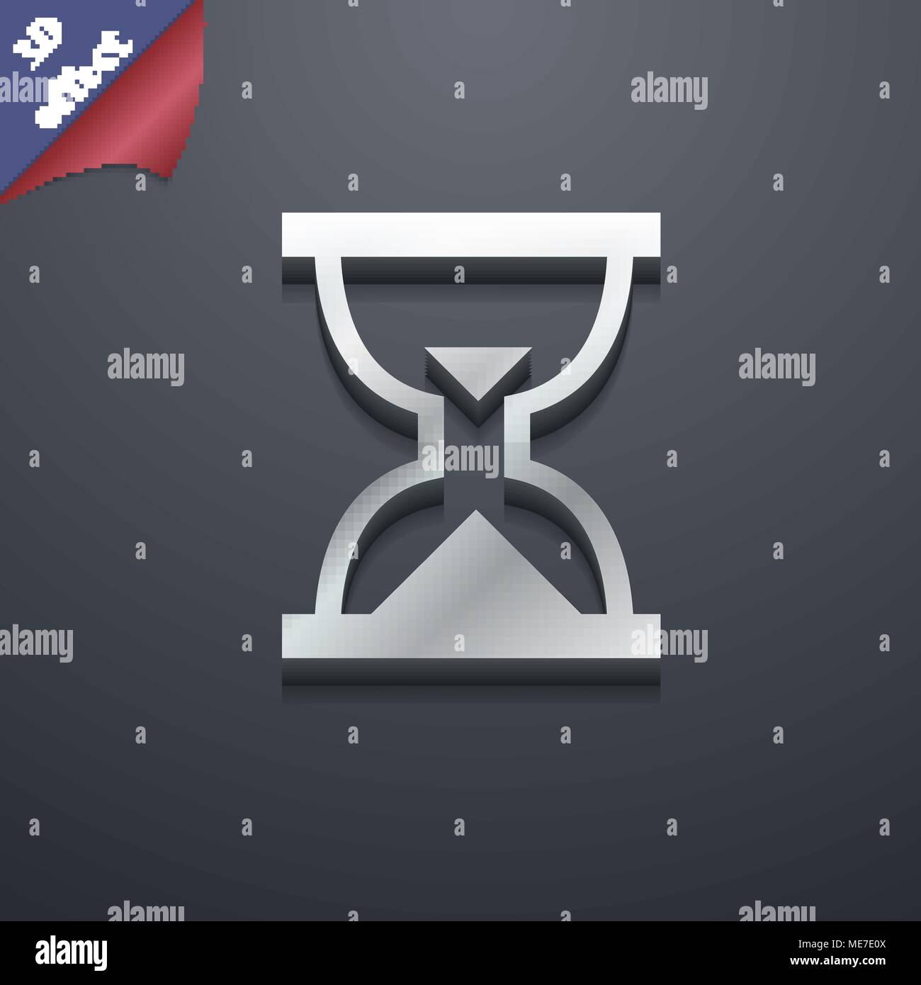 Hourglass, Sand timer icon symbol. 3D style. Trendy, modern design with ...