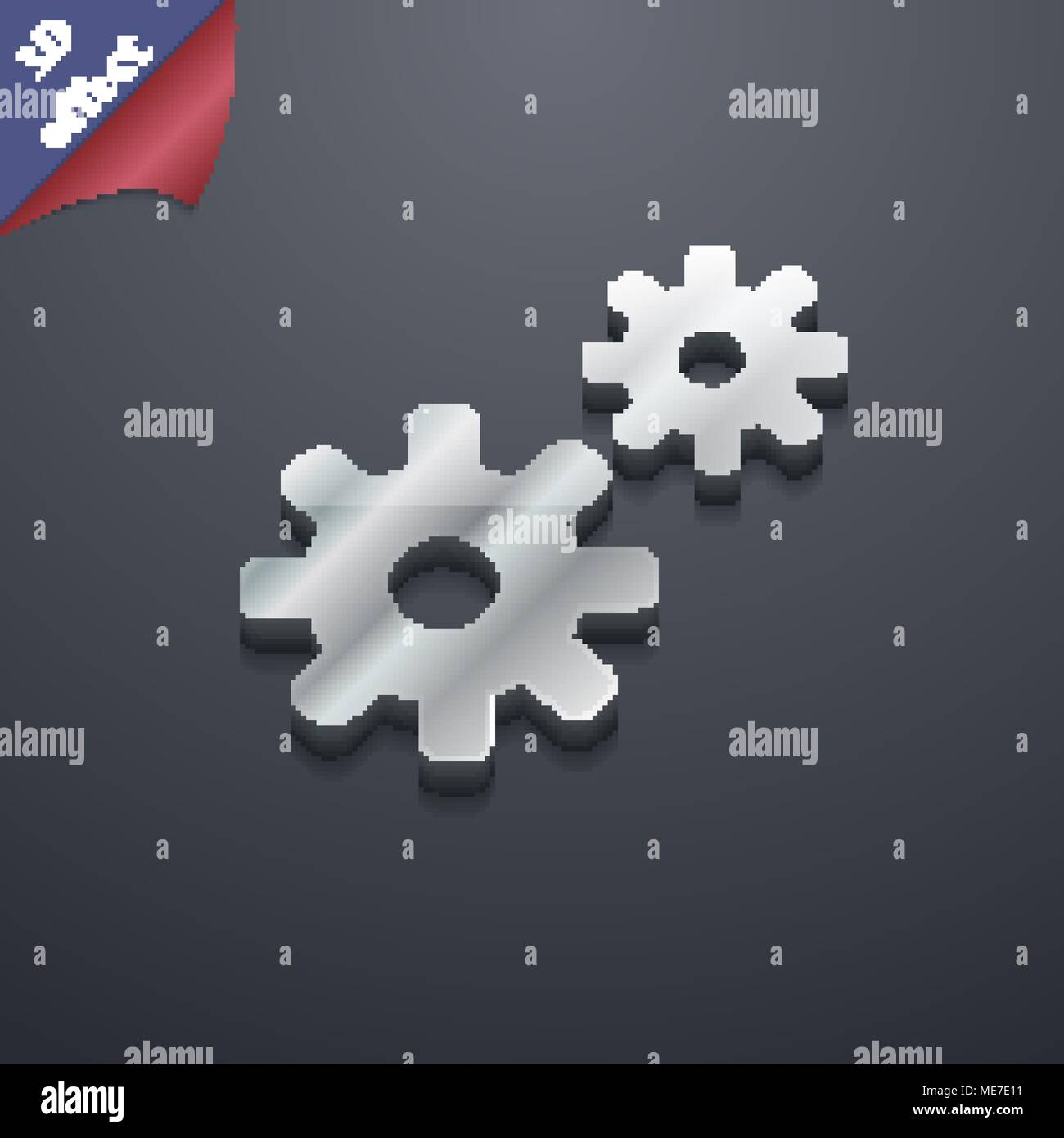Cog settings, Cogwheel gear mechanism icon symbol. 3D style. Trendy ...