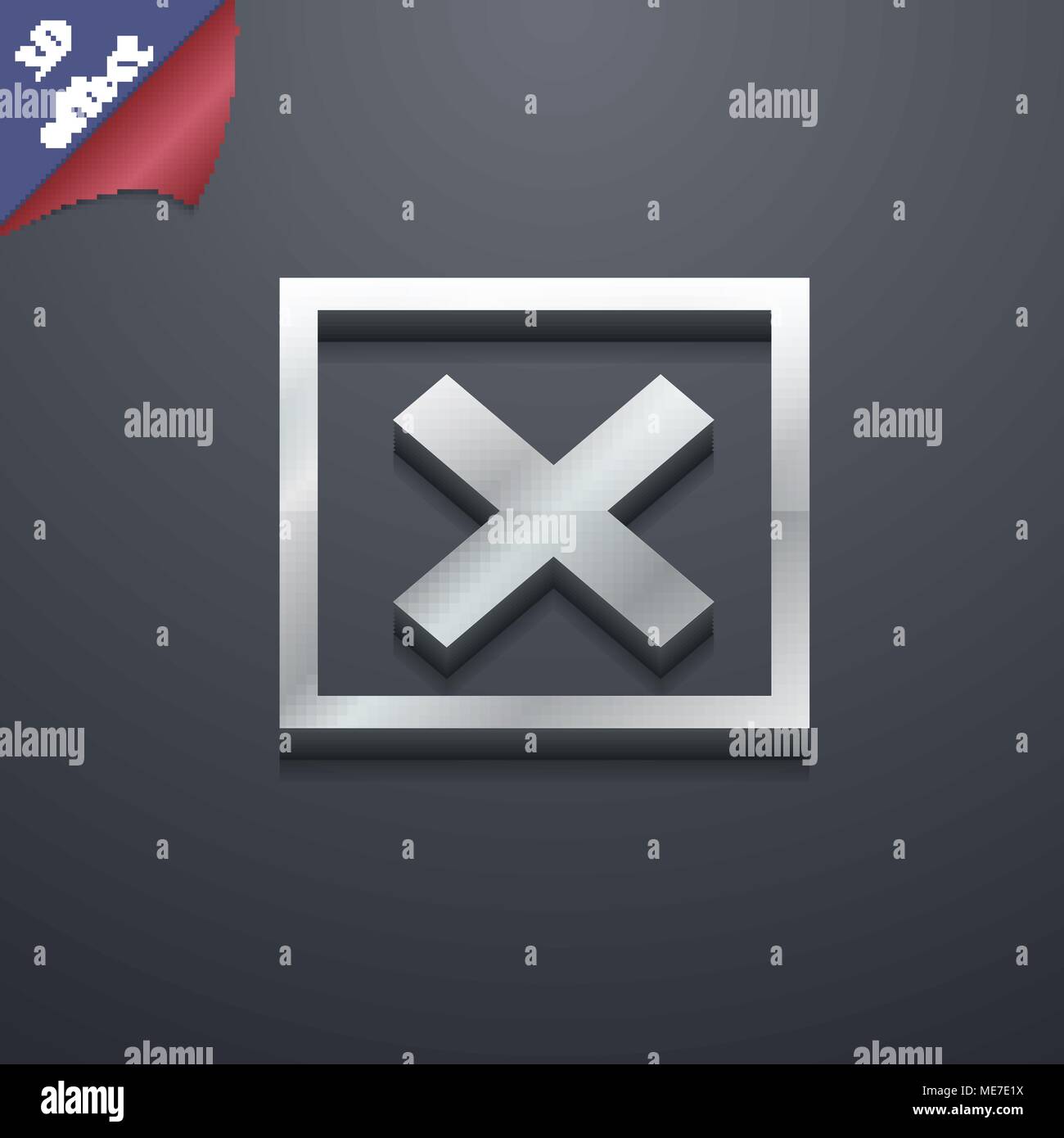 Cancel icon symbol. 3D style. Trendy, modern design with space for your ...