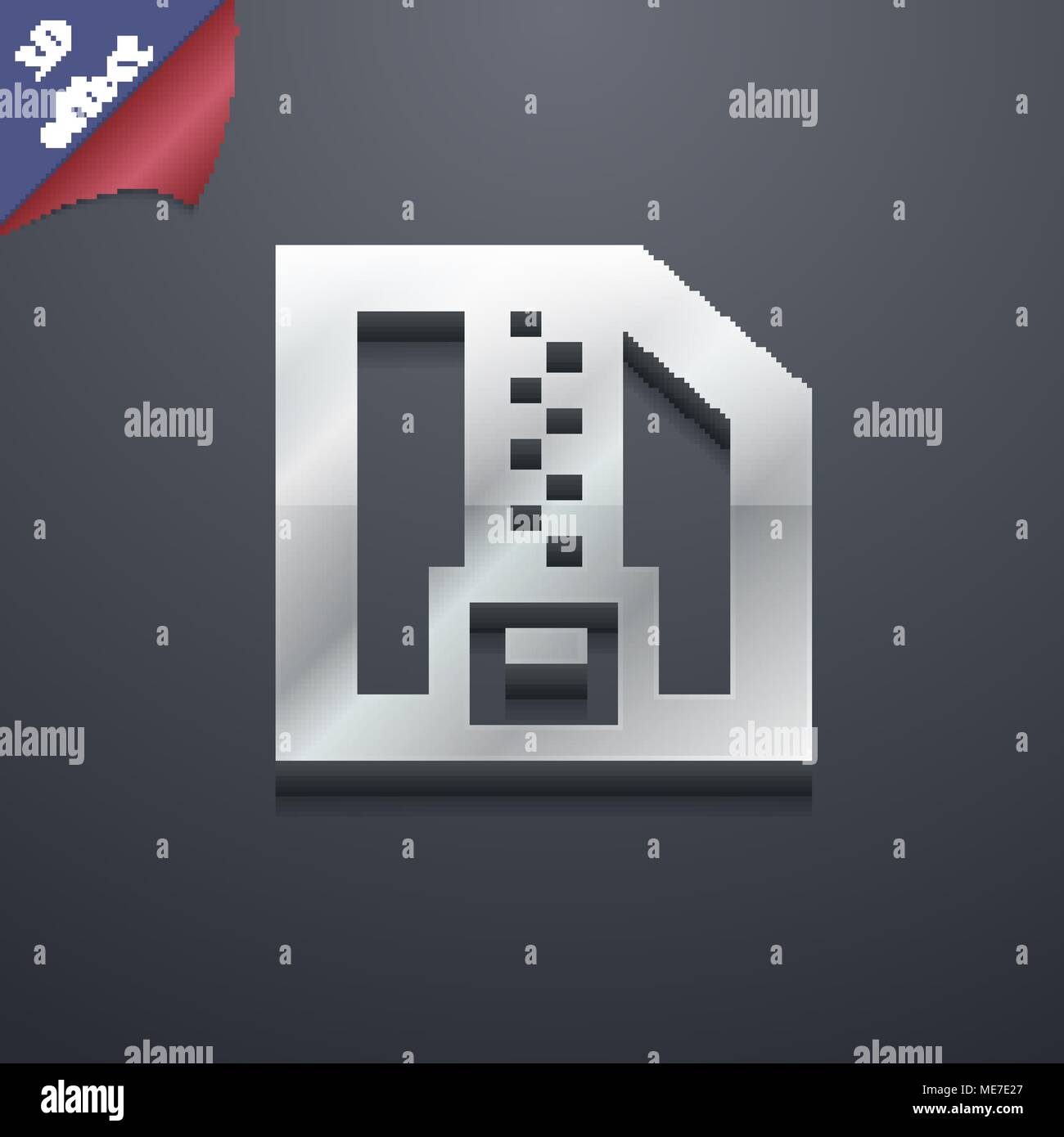 Archive file, Download compressed, ZIP zipped icon symbol. 3D style ...