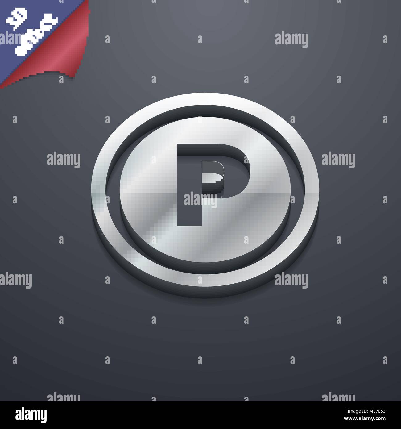 Car parking icon symbol. 3D style. Trendy, modern design with space for ...