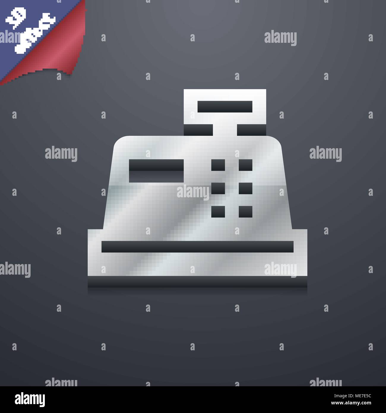 Cash register icon symbol. 3D style. Trendy, modern design with space ...