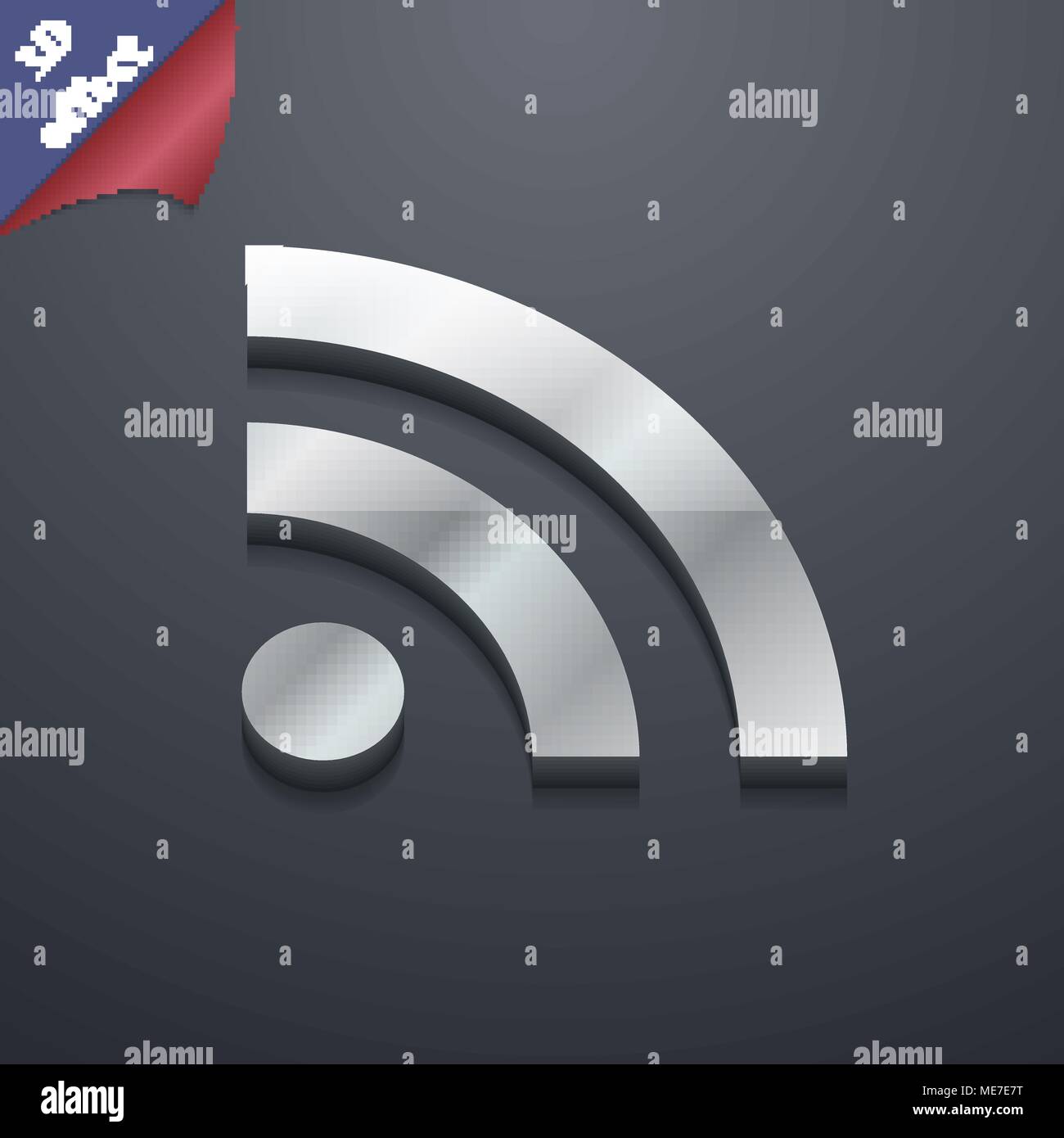 RSS feed icon symbol. 3D style. Trendy, modern design with space for ...