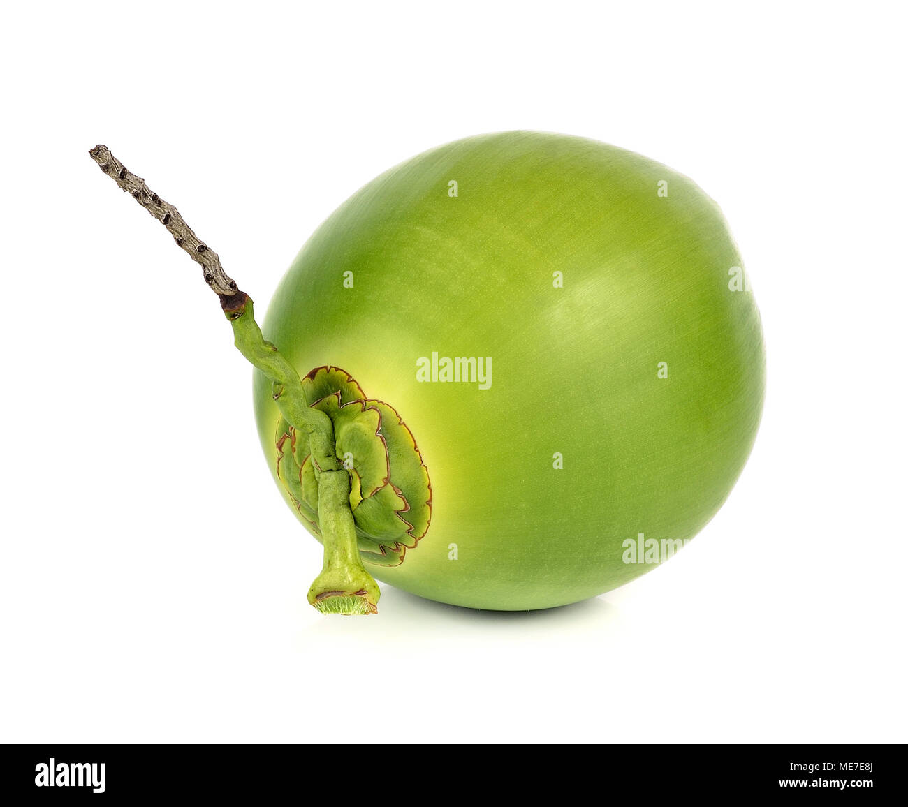 Green coconut Fruit isolated on white background Stock Photo - Alamy