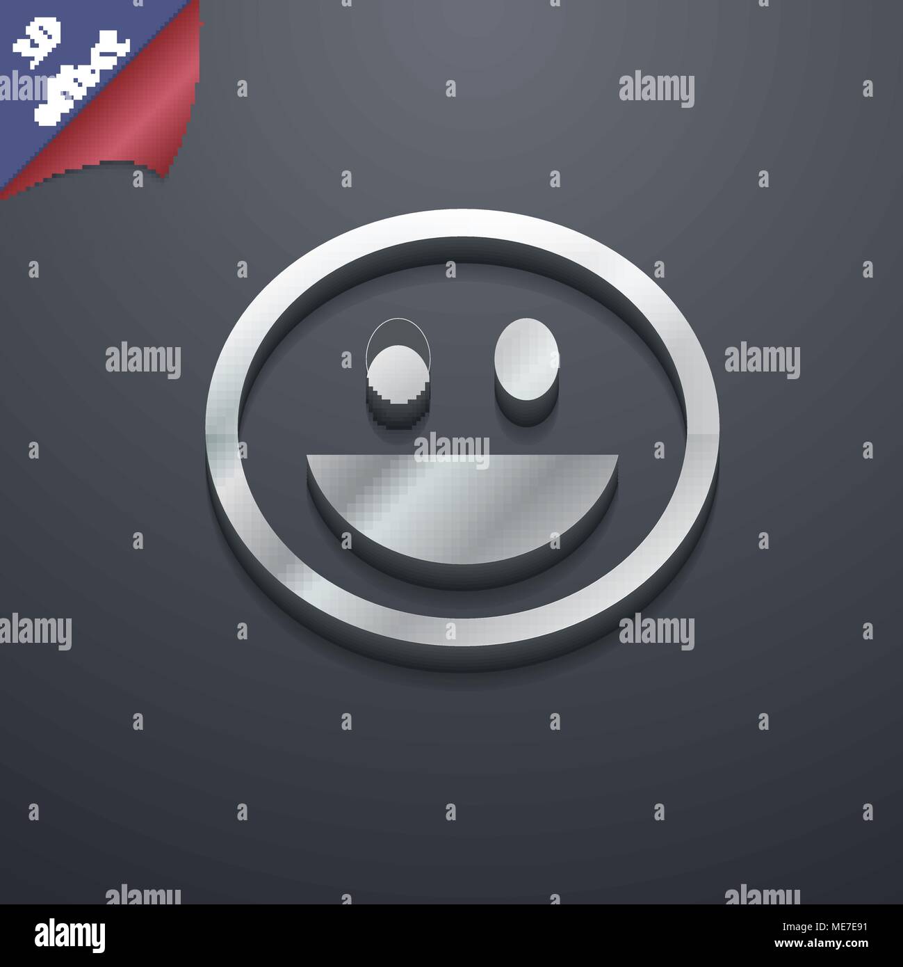 funny Face icon symbol. 3D style. Trendy, modern design with space for ...