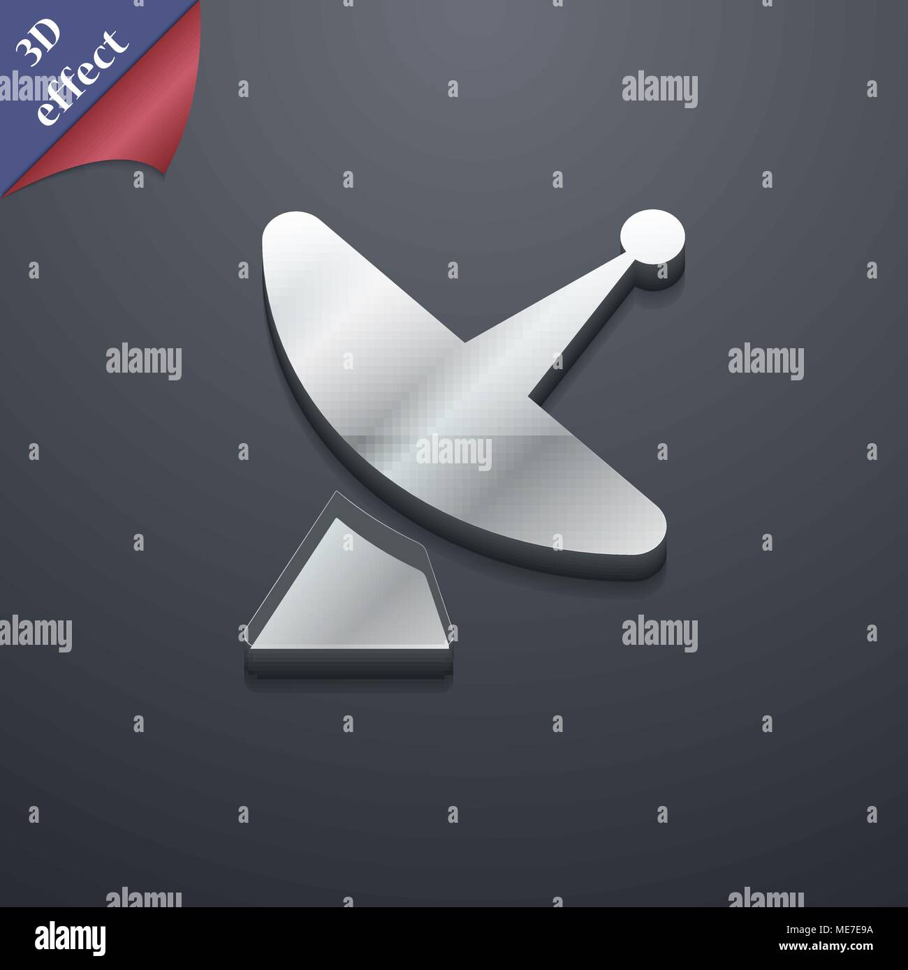 Satellite dish icon symbol. 3D style. Trendy, modern design with space ...