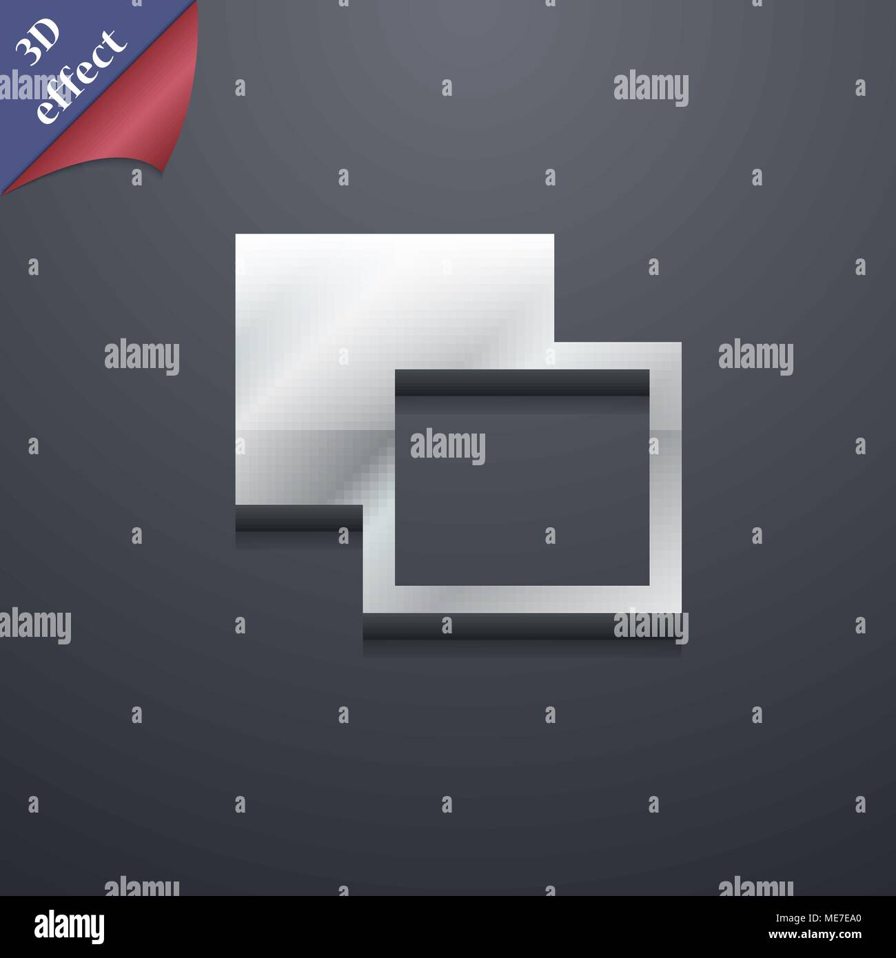 Active color toolbar icon symbol. 3D style. Trendy, modern design with ...