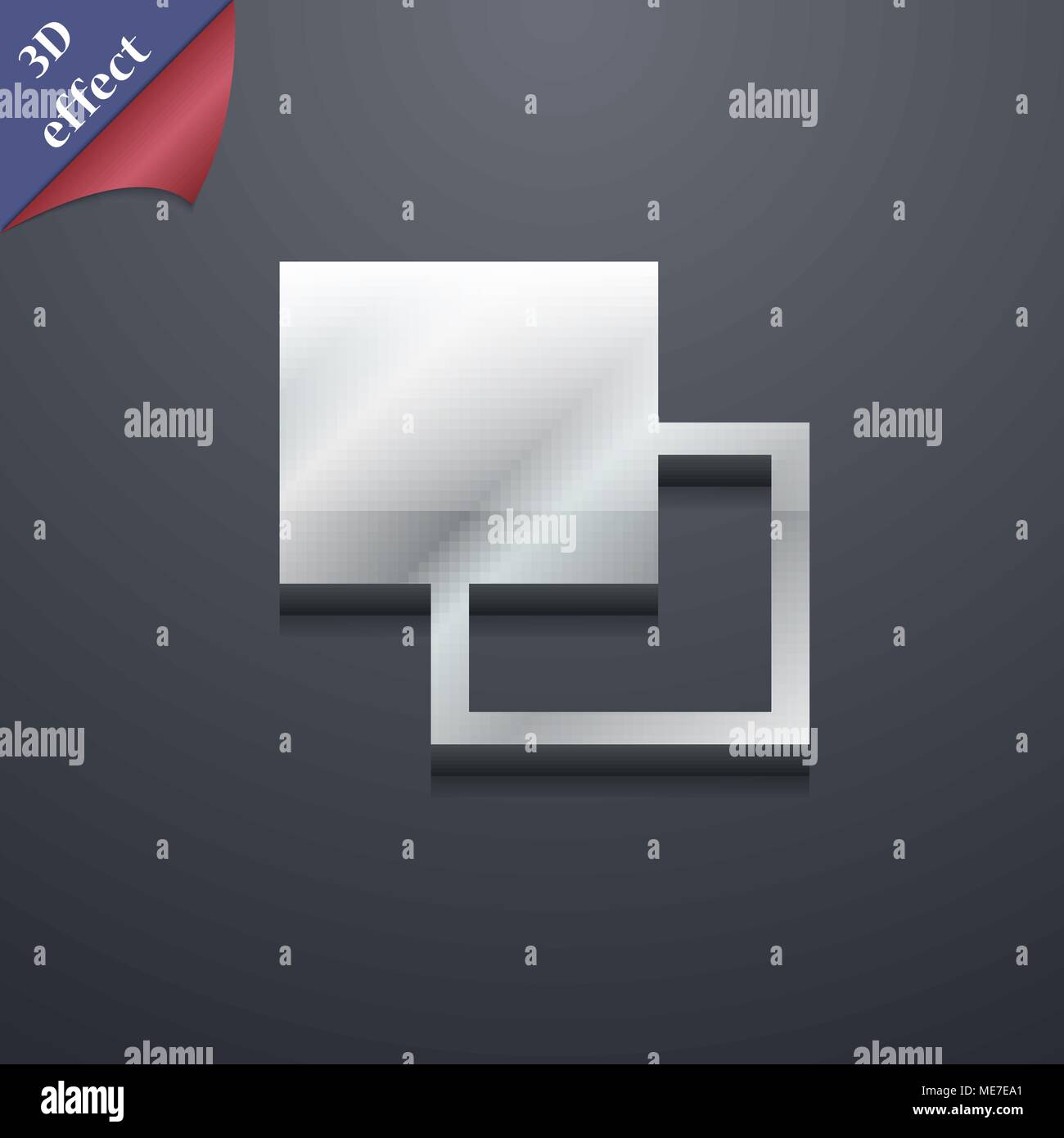 Active color toolbar icon symbol. 3D style. Trendy, modern design with ...