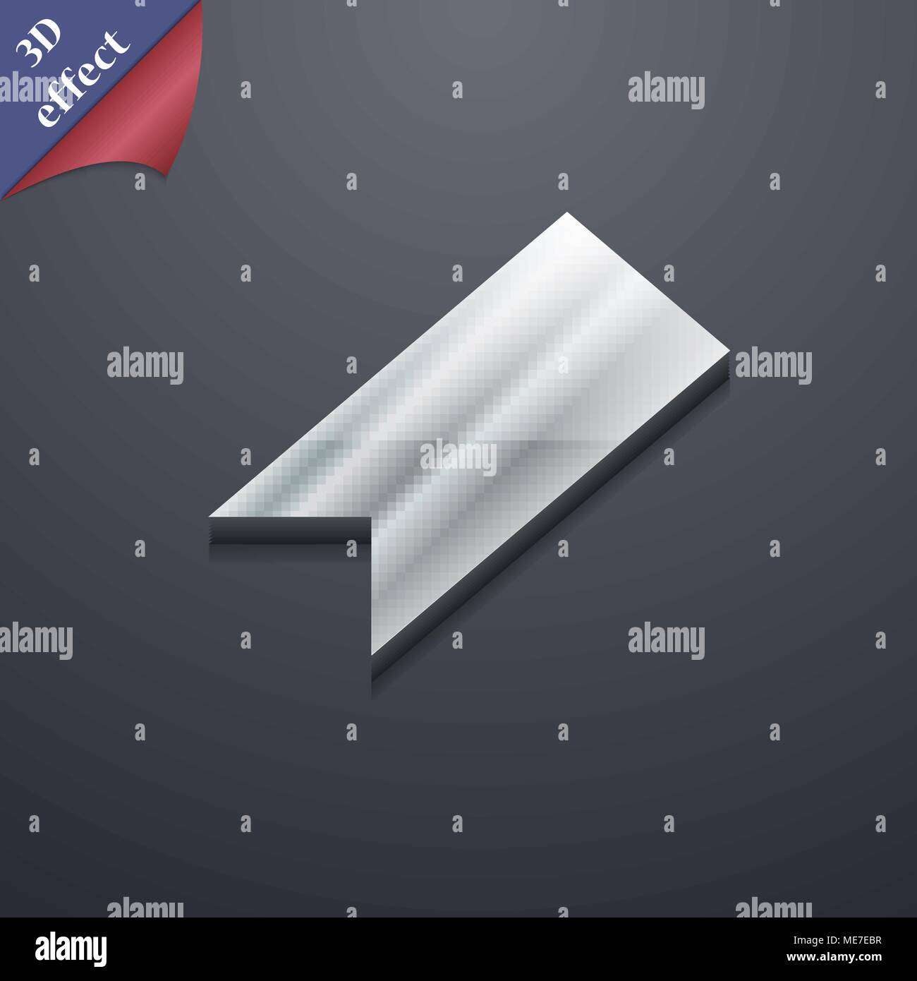 bookmark icon symbol. 3D style. Trendy, modern design with space for ...