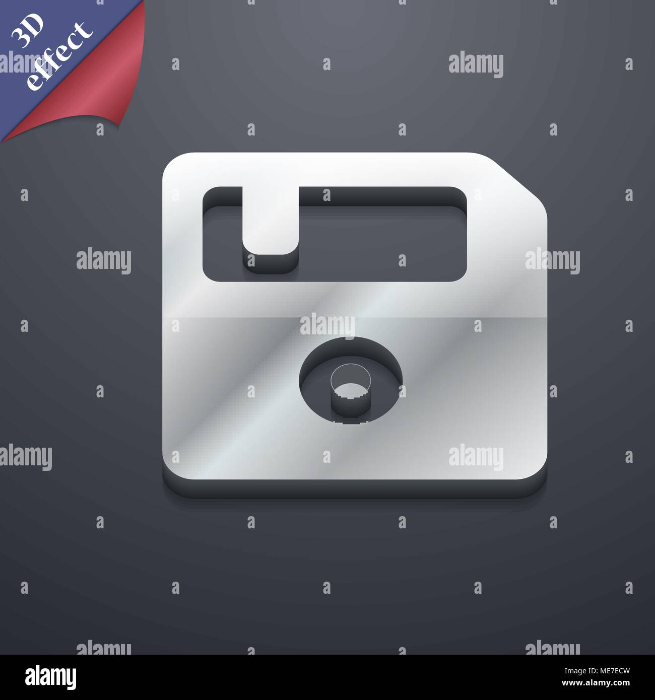 floppy icon symbol. 3D style. Trendy, modern design with space for your ...