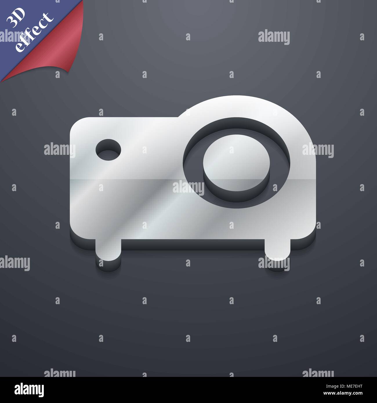 projector icon symbol. 3D style. Trendy, modern design with space for ...