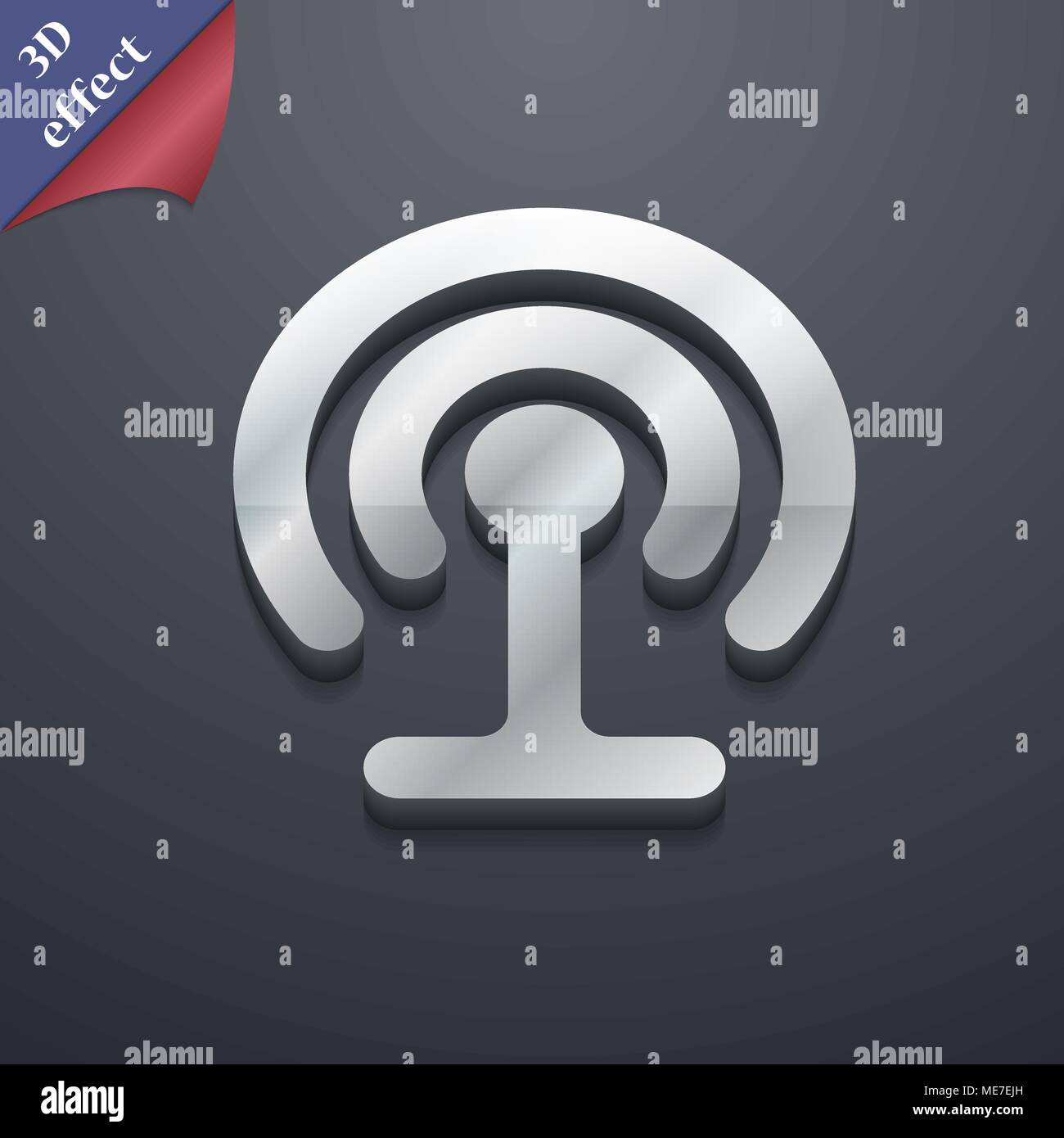 Wifi icon symbol. 3D style. Trendy, modern design with space for your ...