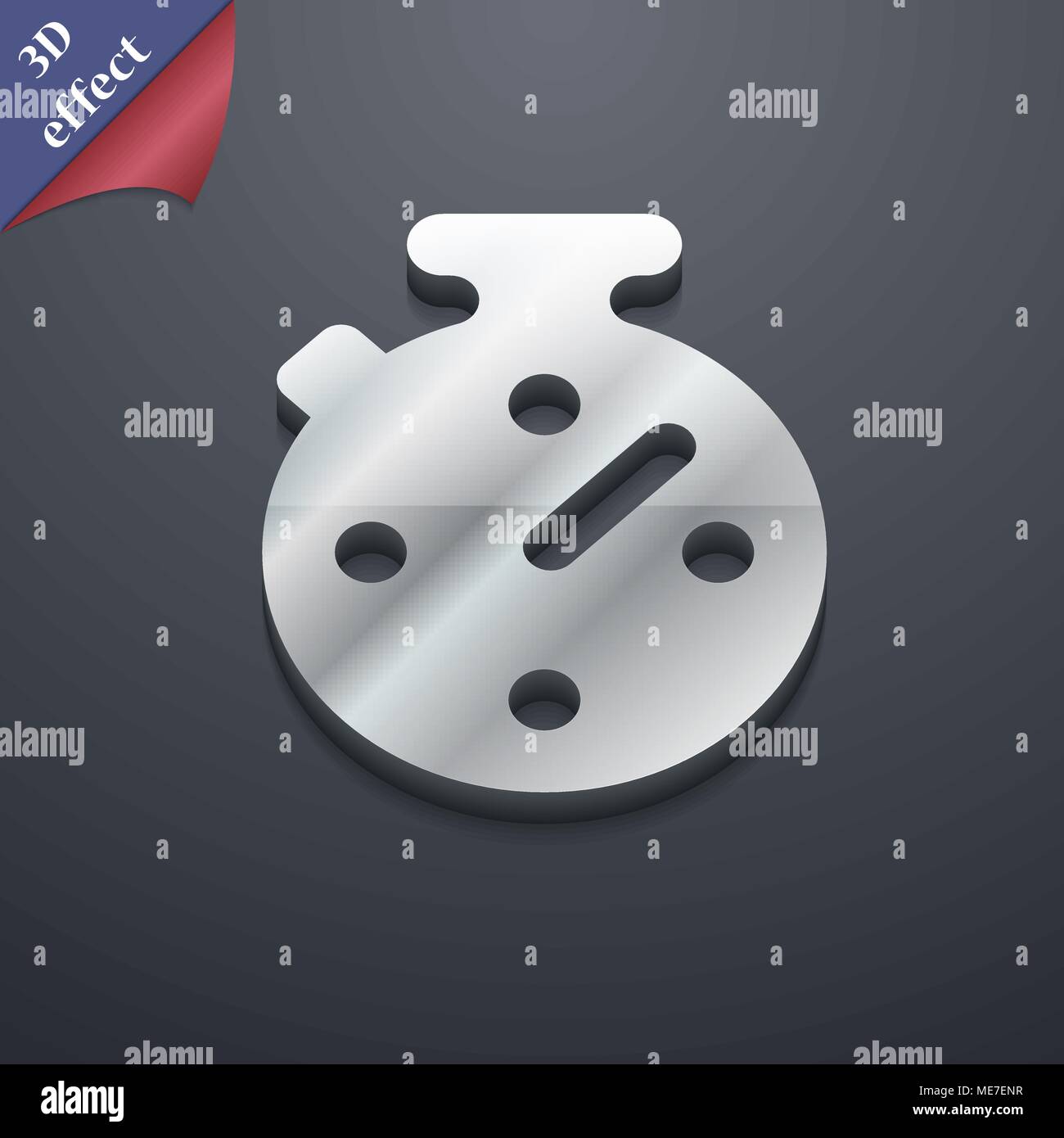 Timer, stopwatch icon symbol. 3D style. Trendy, modern design with ...