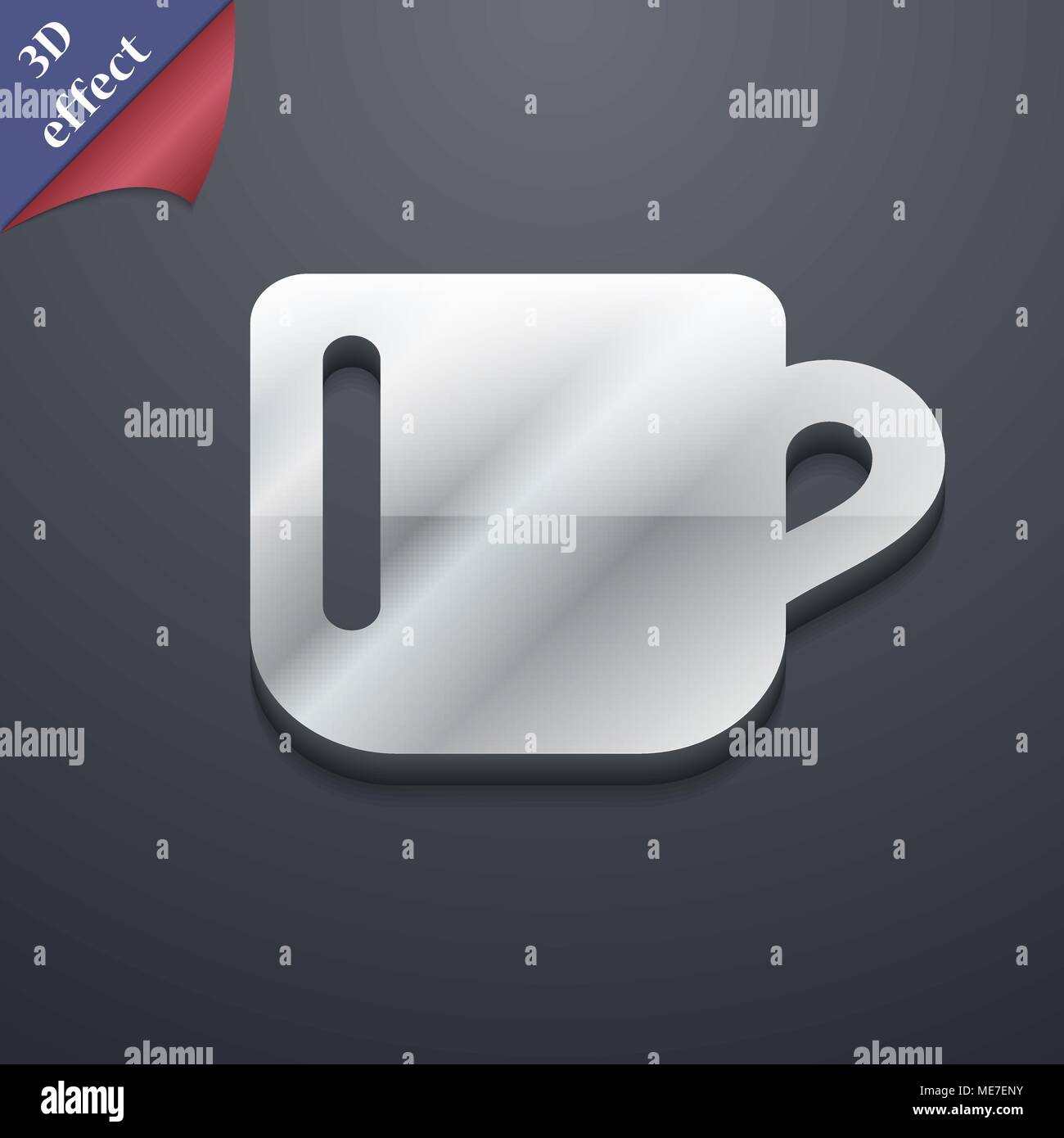 cup coffee or tea icon symbol. 3D style. Trendy, modern design with ...