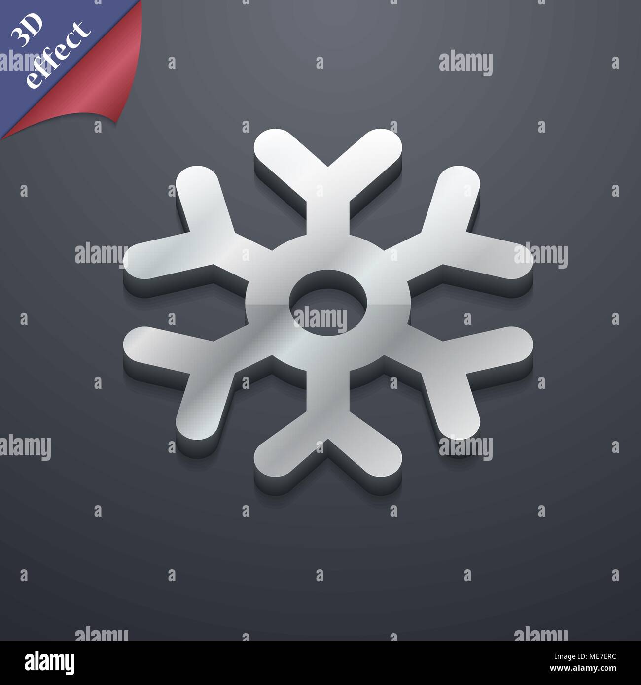 snowflake icon symbol. 3D style. Trendy, modern design with space for ...