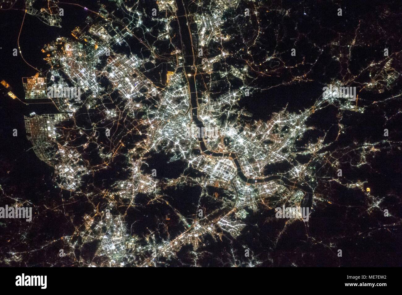 Nasa Map Of Korea Night Lights