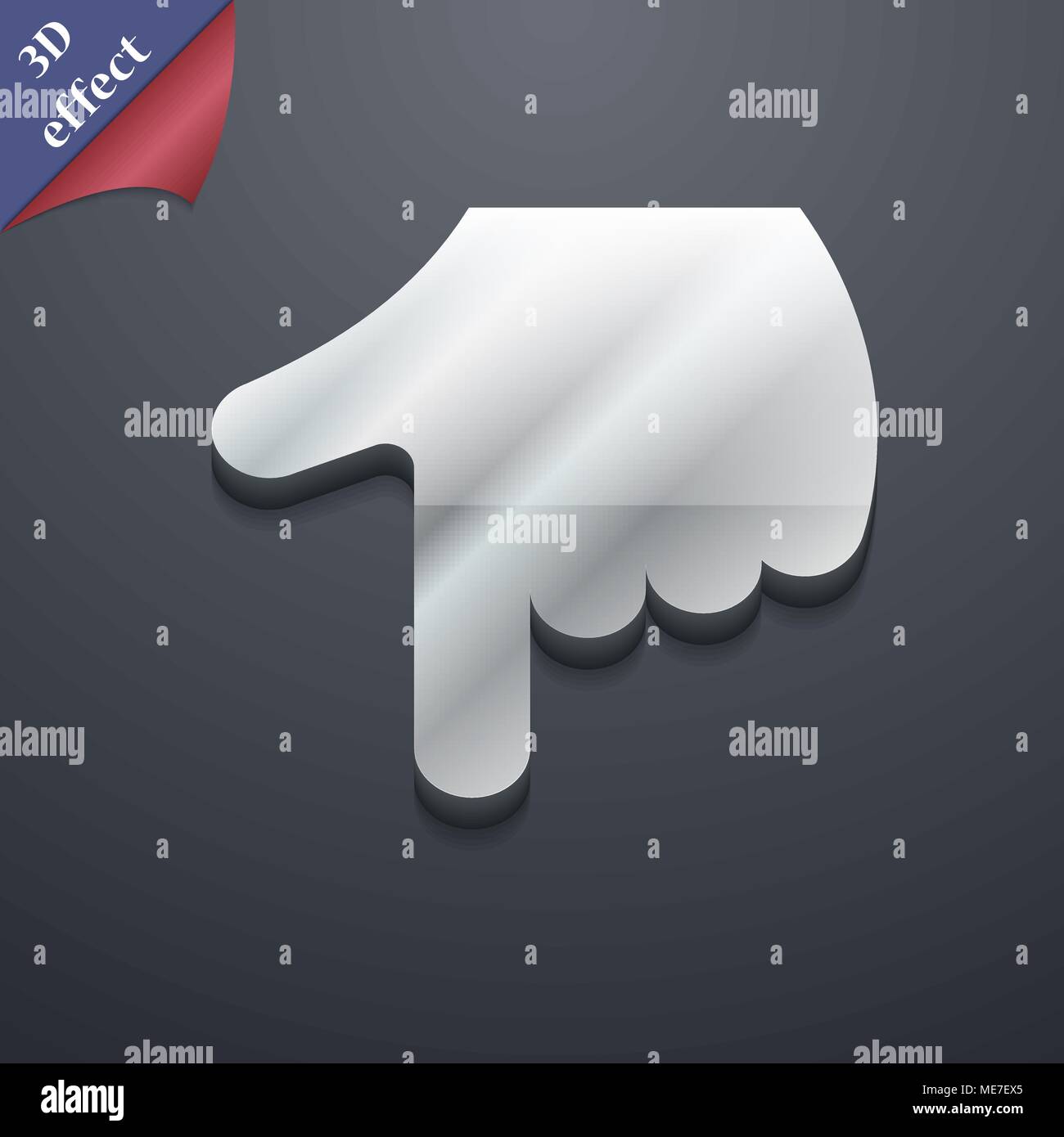 pointing hand icon symbol. 3D style. Trendy, modern design with space ...