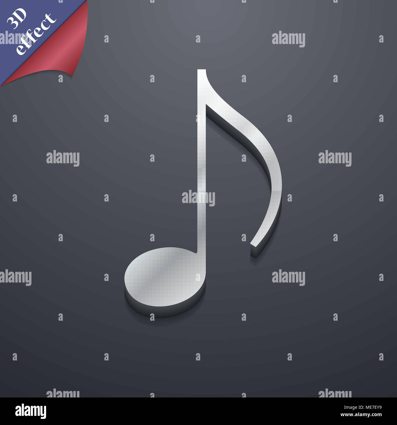 musical note, music, ringtone icon symbol. 3D style. Trendy, modern ...
