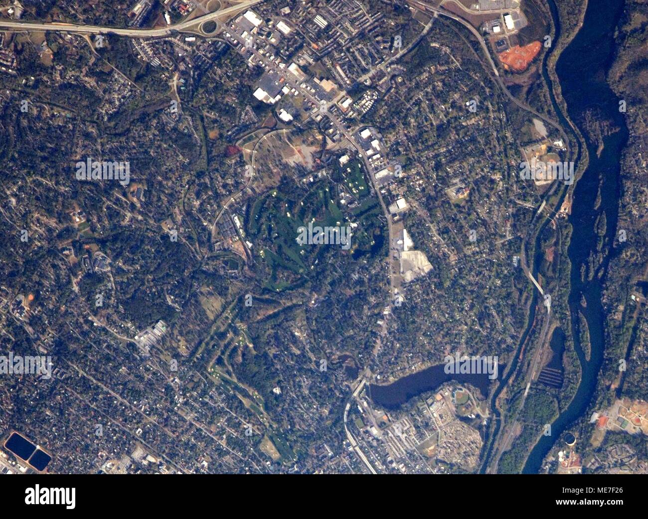 A satellite view of the Augusta National Country Club, home of the ...
