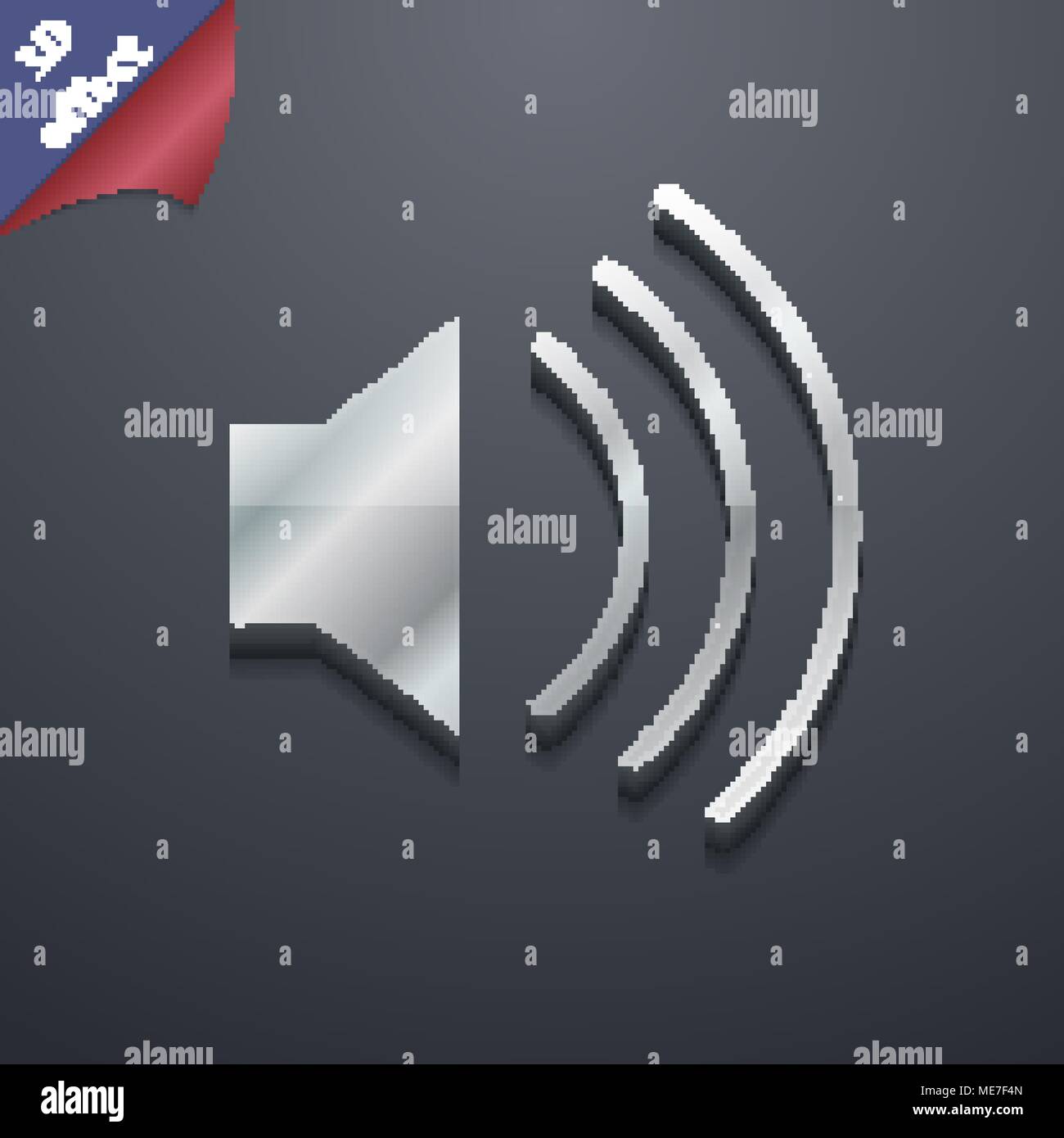 volume, sound icon symbol. 3D style. Trendy, modern design with space ...