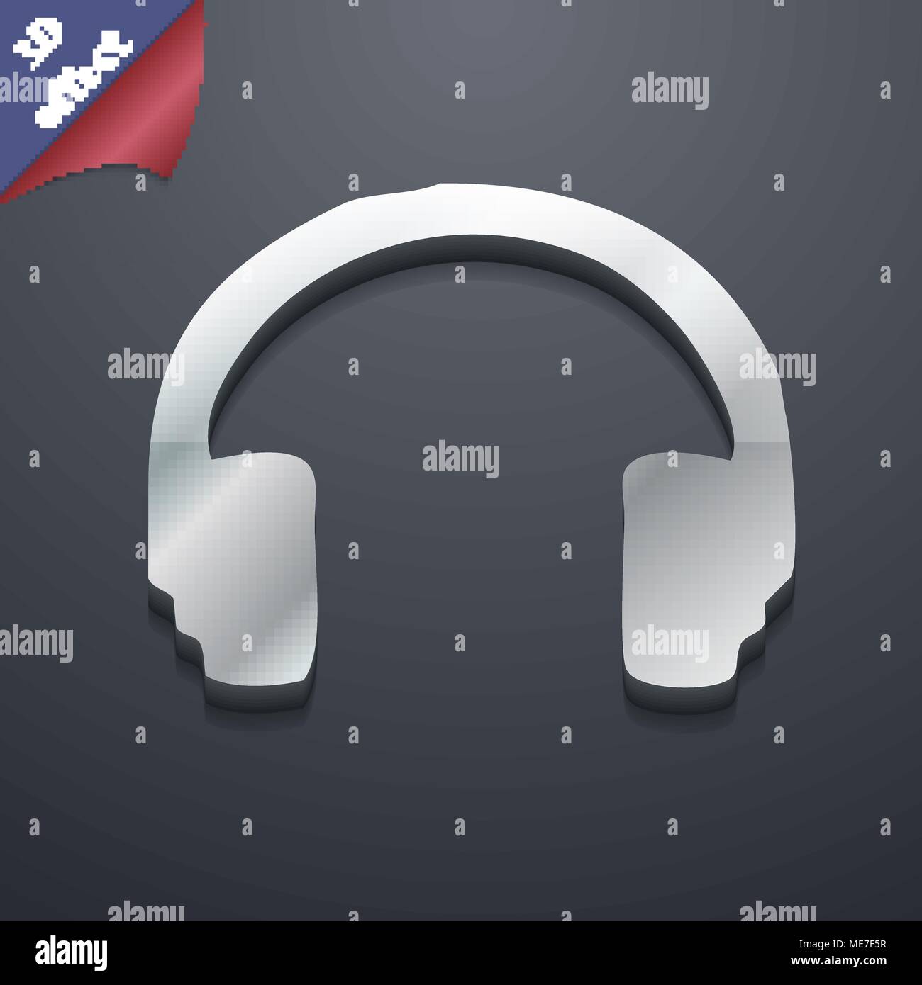 headsets icon symbol. 3D style. Trendy, modern design with space for ...