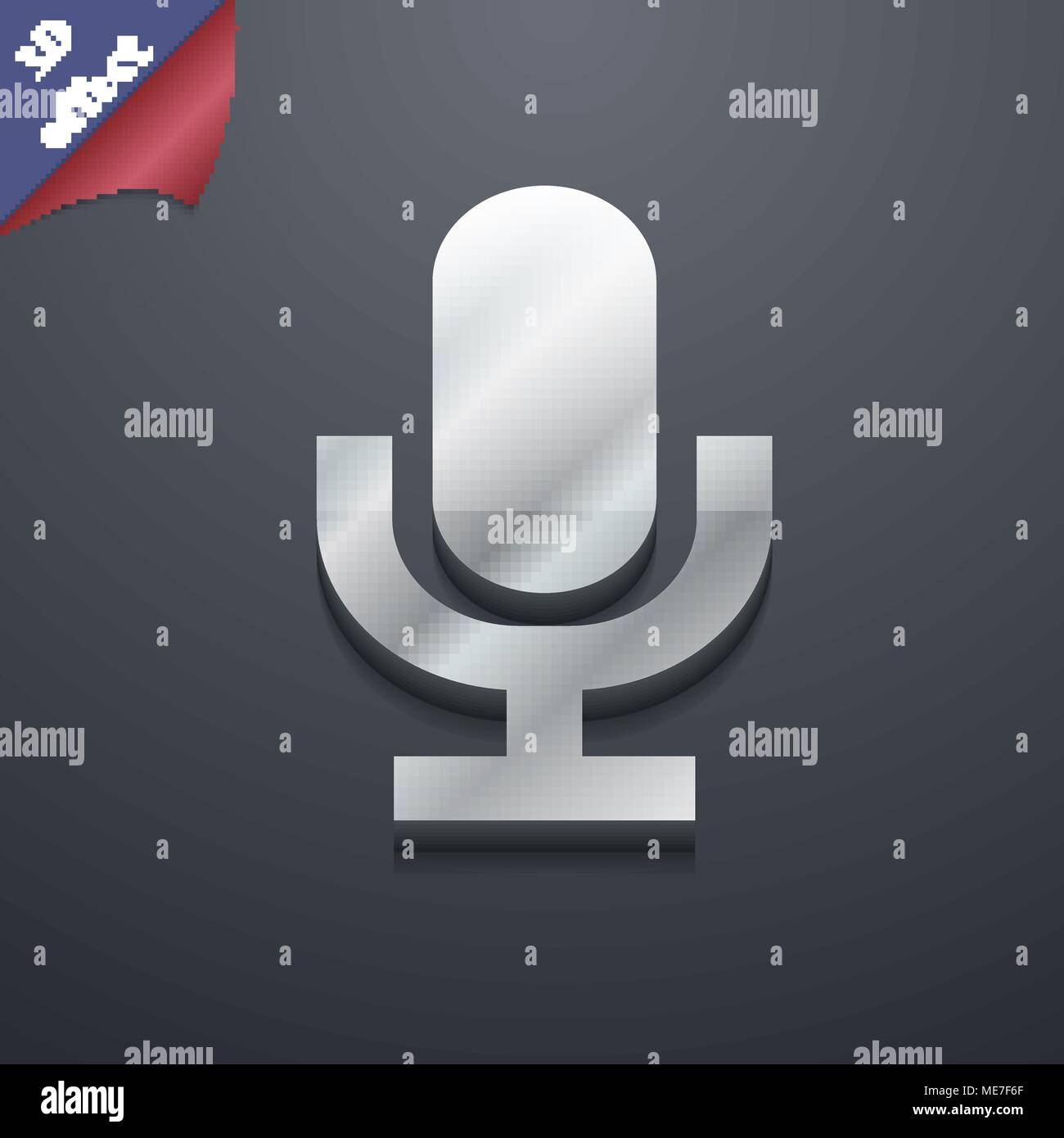 microphone icon symbol. 3D style. Trendy, modern design with space for ...