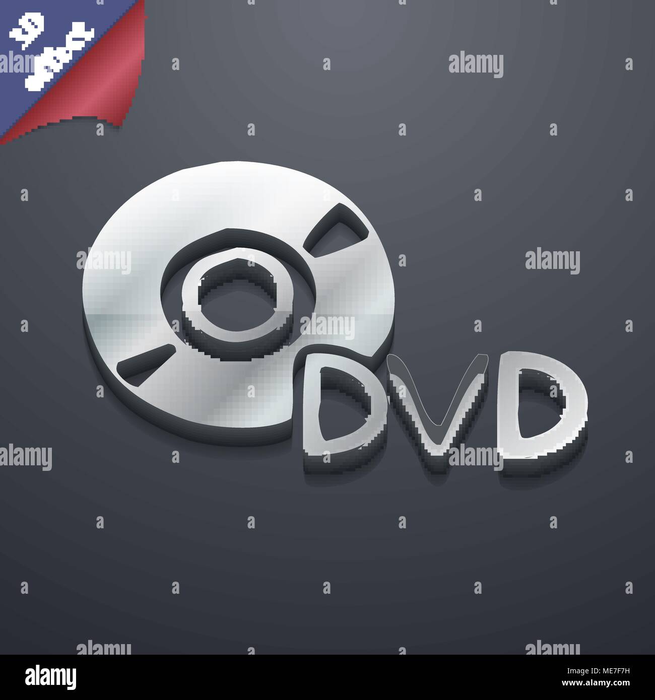dvd icon symbol. 3D style. Trendy, modern design with space for your ...