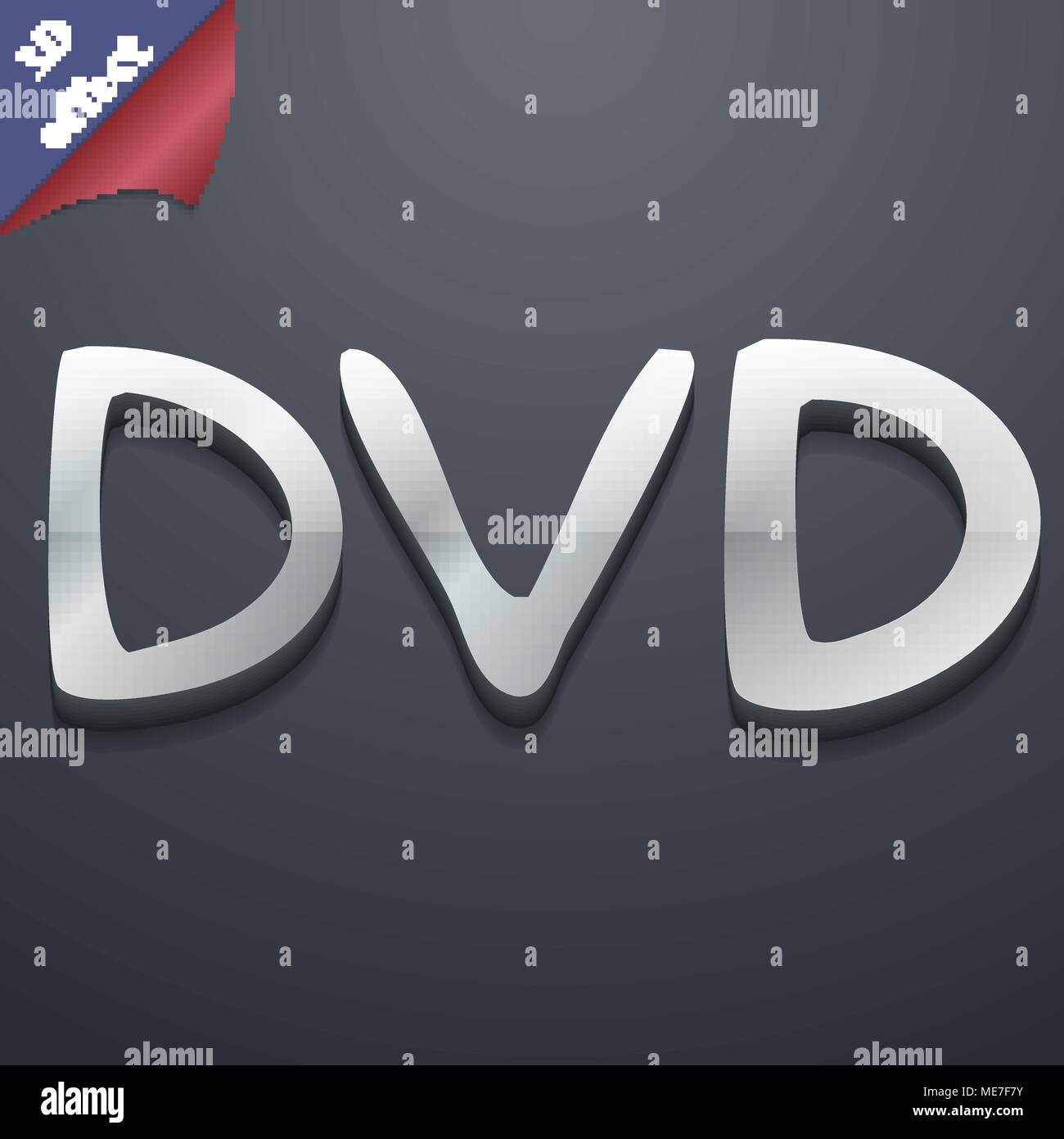 dvd icon symbol. 3D style. Trendy, modern design with space for your ...