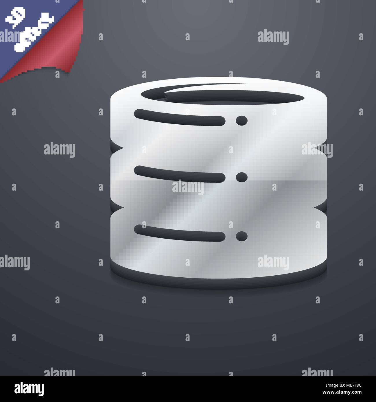 hard drive date base icon symbol. 3D style. Trendy, modern design with ...