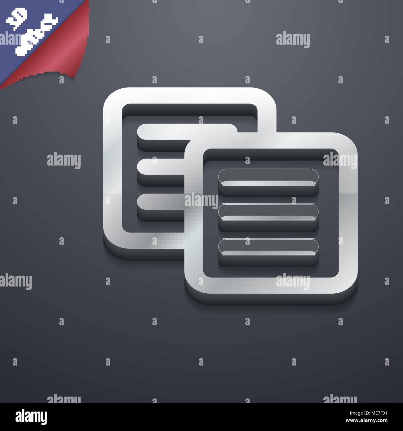 copy icon symbol. 3D style. Trendy, modern design with space for your ...
