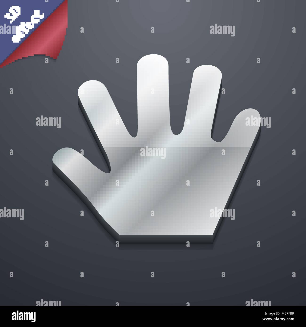 Hand icon symbol. 3D style. Trendy, modern design with space for your ...